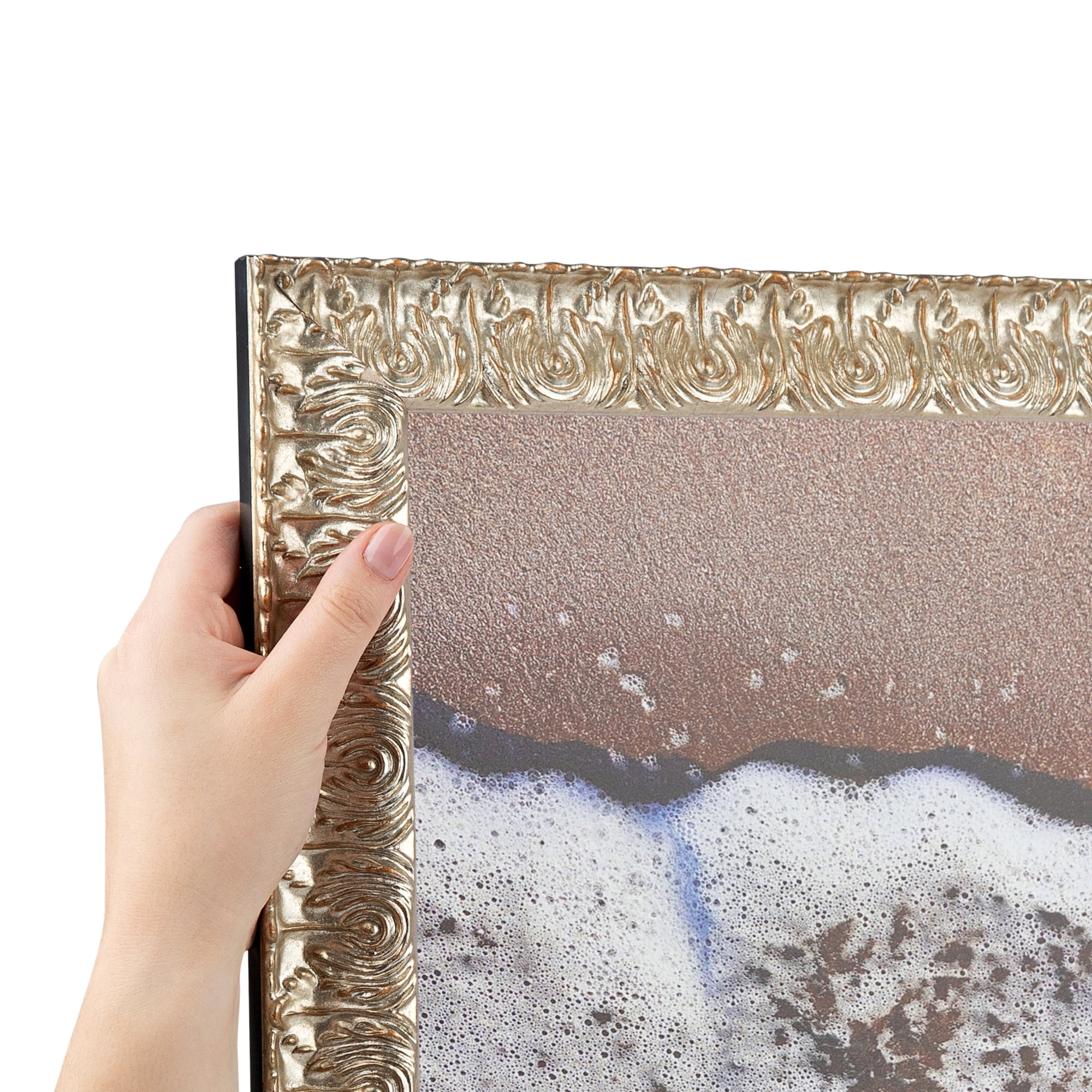 ArtToFrames 8" x 10" 1.75" wide - Silver and Black Picture Frame, 8x10 ...