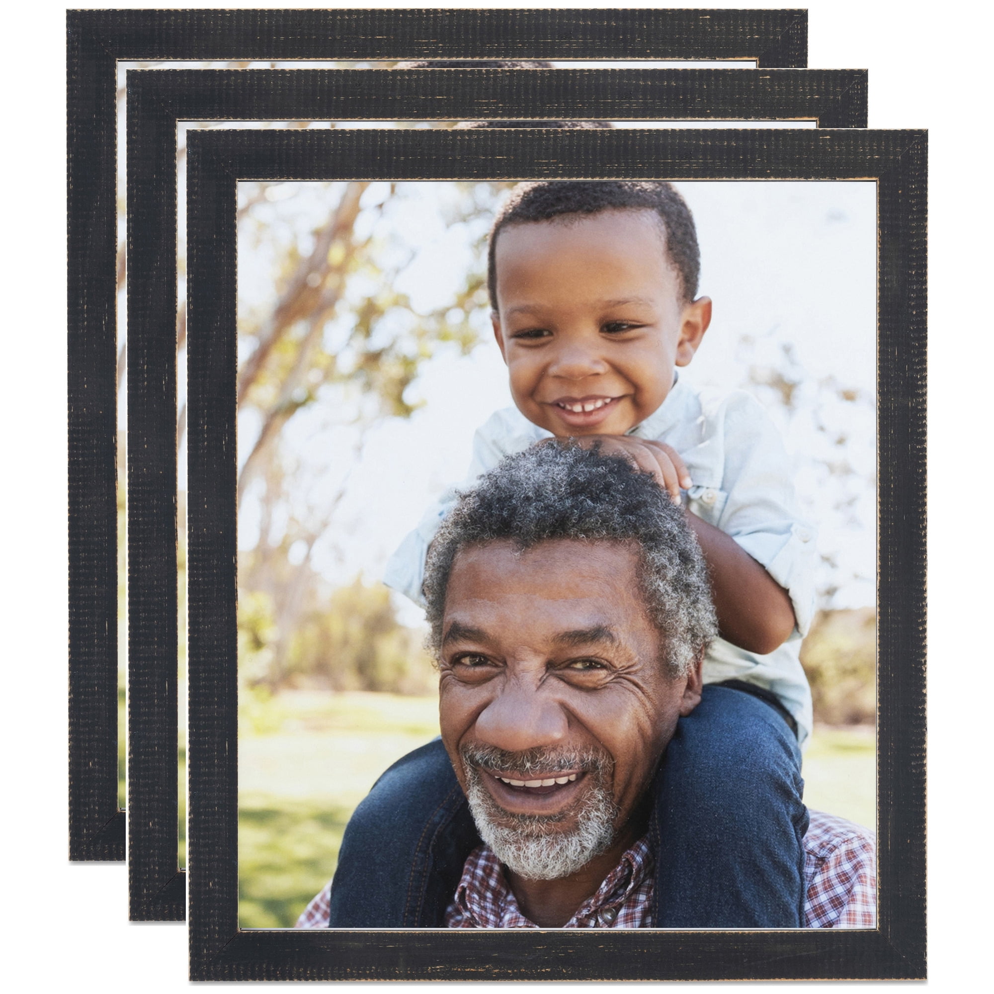 ArtToFrames 8" x 10" Distressed Black Picture Frame, 8x10 inch Black ...