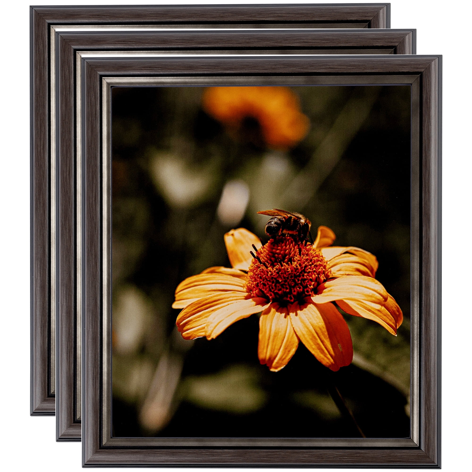 ArtToFrames 8" x 11" Grey and Black Picture Frame, 8.5x11 inch Gray MDF ...