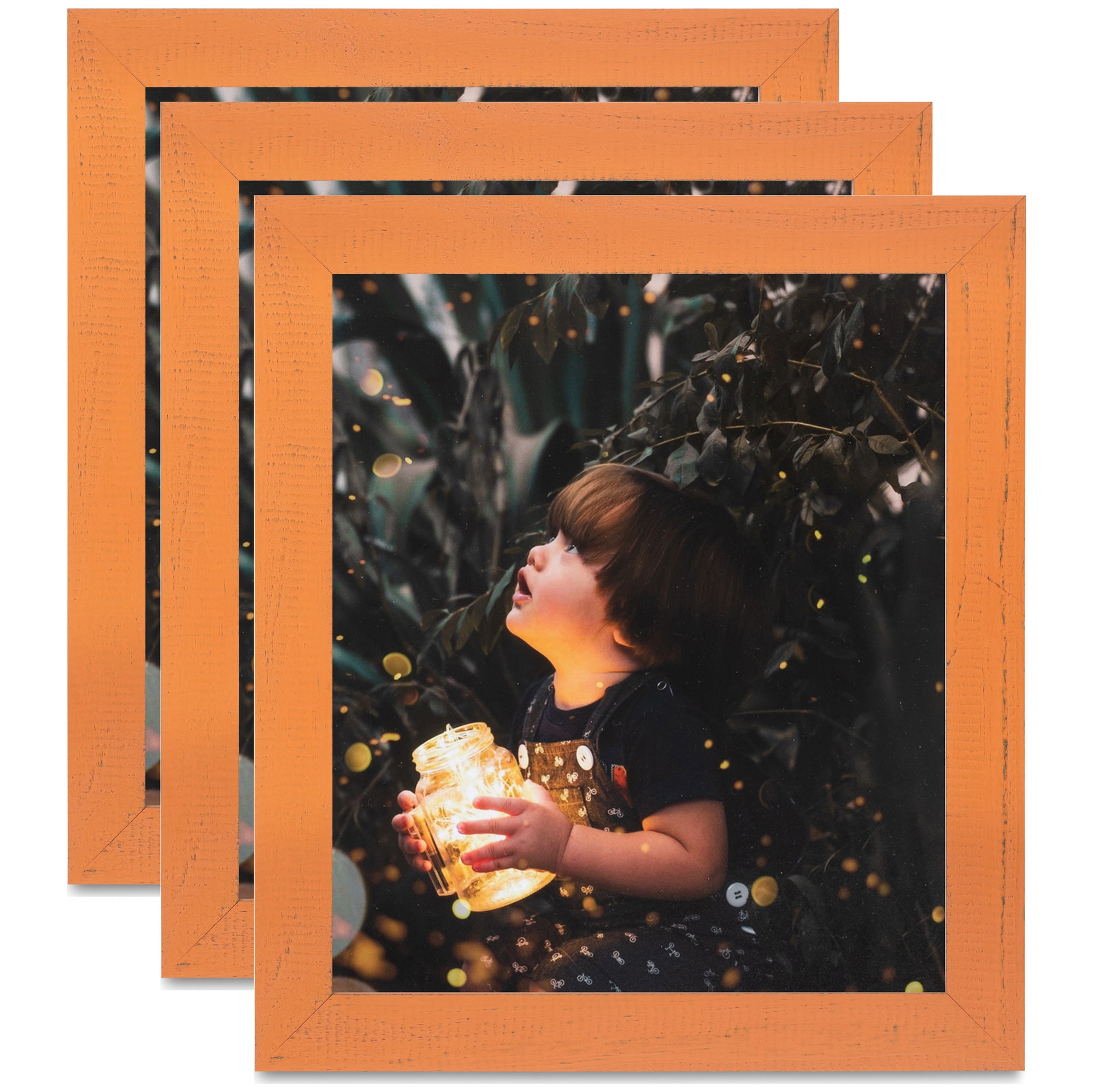 ArtToFrames 8" x 11" Orange Picture Frame, 8x11 inch Red Wood Poster ...