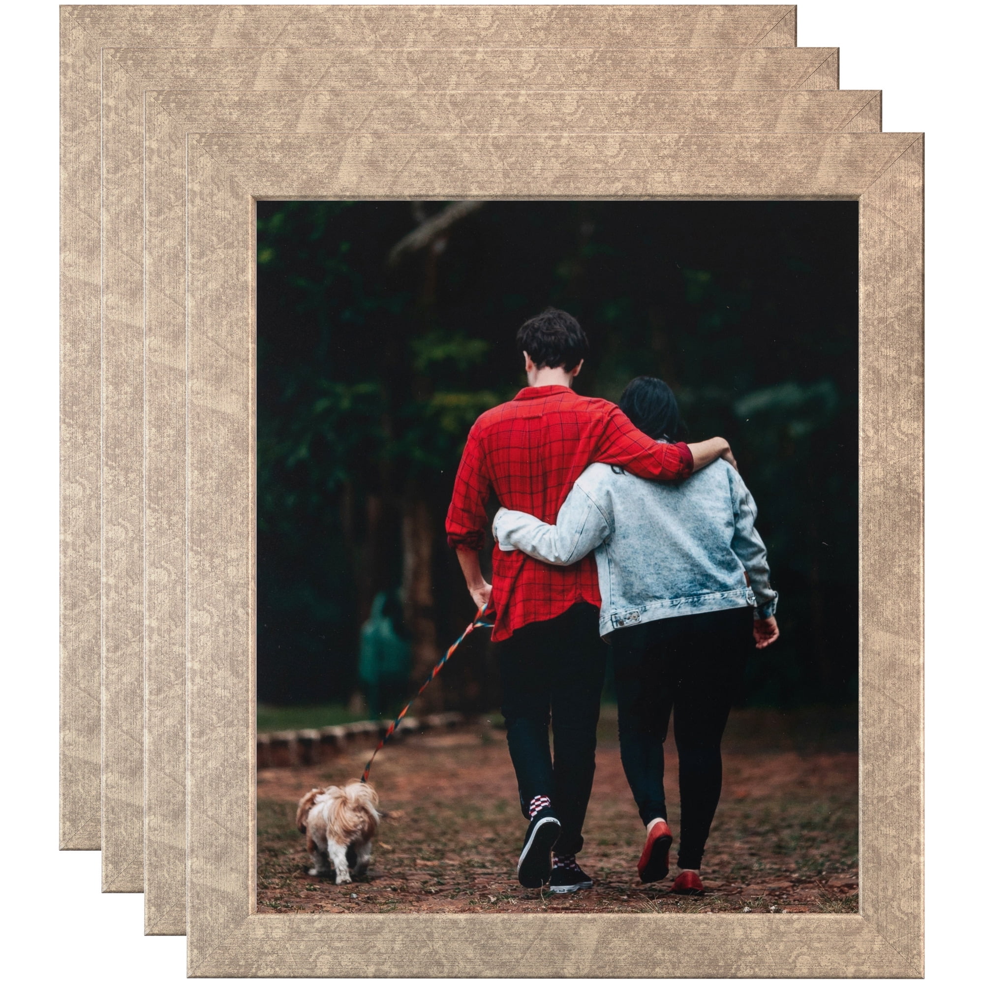 ArtToFrames 8" x 12" Silver Picture Frame, 8x12 inch Silver MDF Poster Frame (WOM-4642), 4 Pack ...