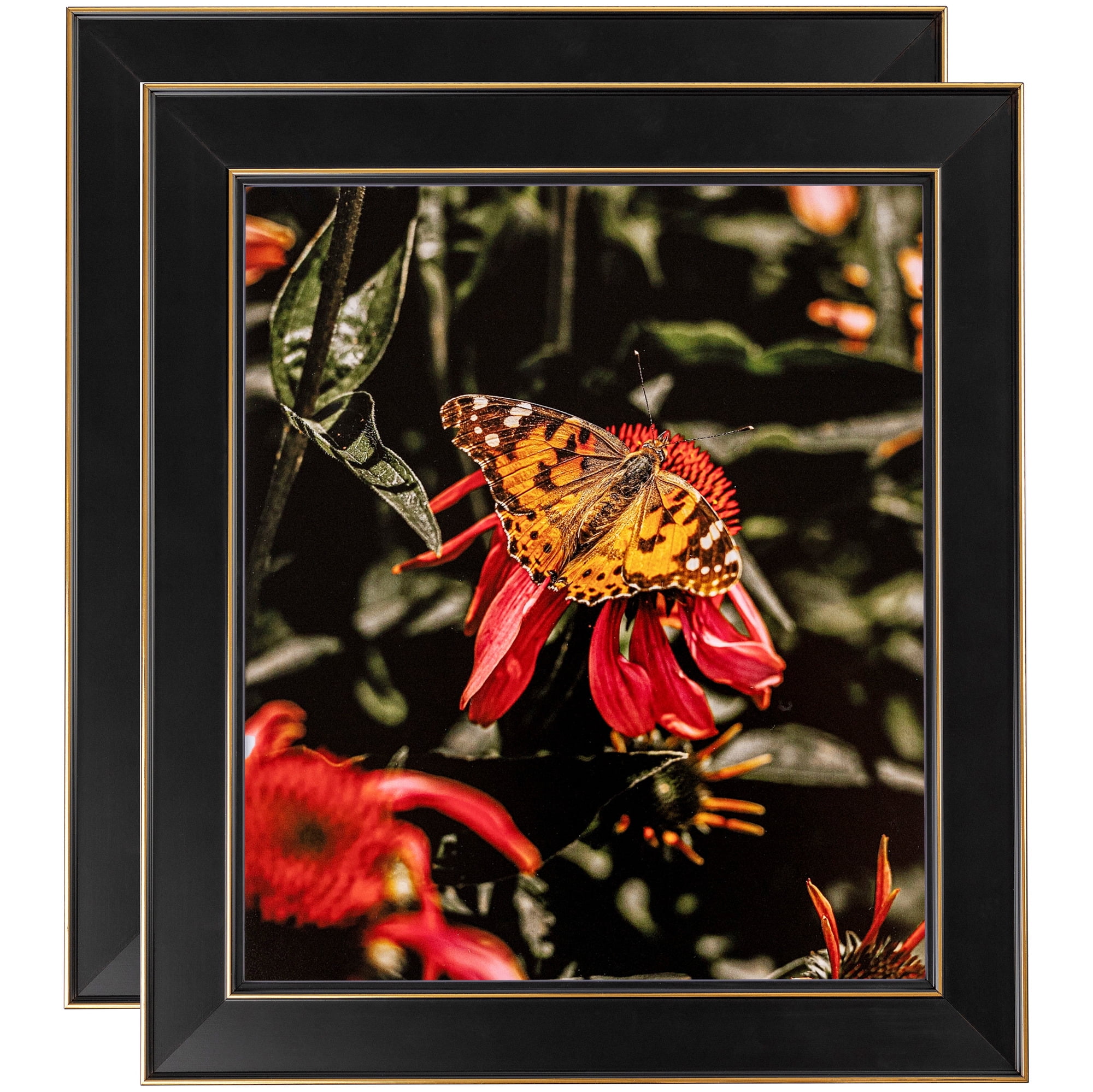 ArtToFrames 8" x 14" Honors Black with Gold Picture Frame, 8.5x14 inch ...