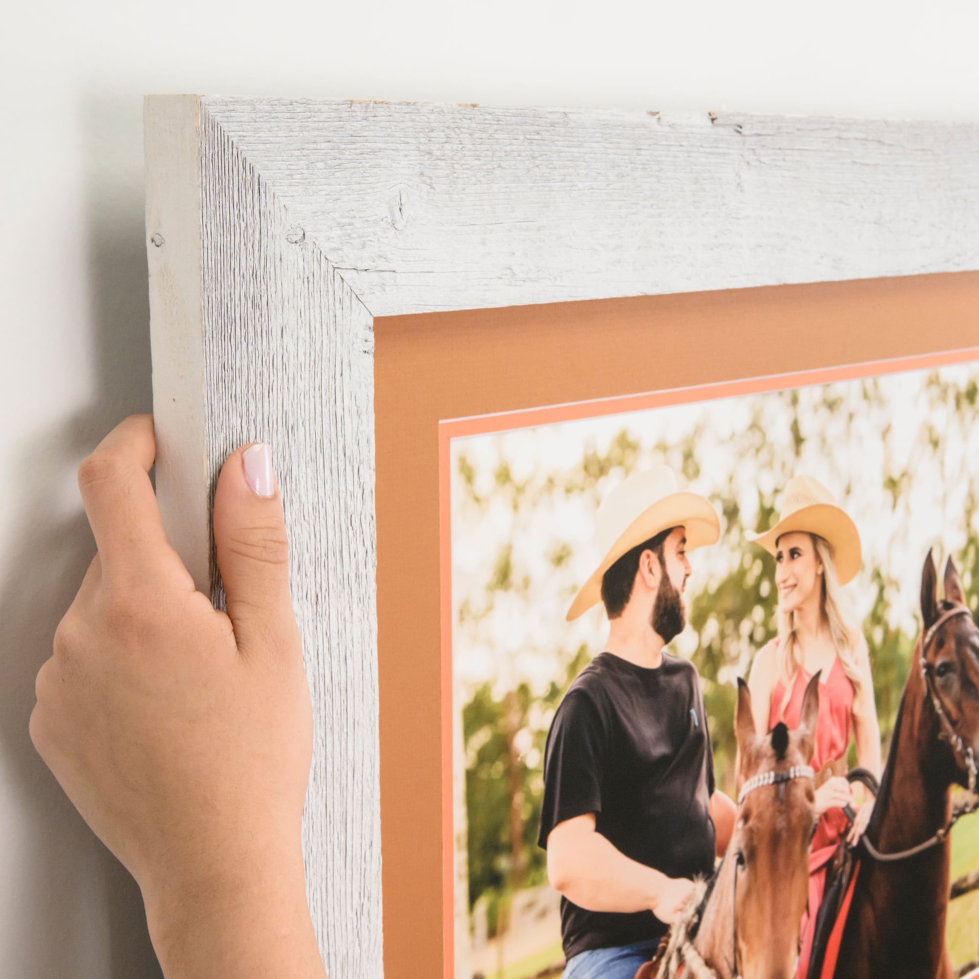ArtToFrames 8" x 20" Real Reclaimed White Barnwood Picture Frame, 8x20 ...