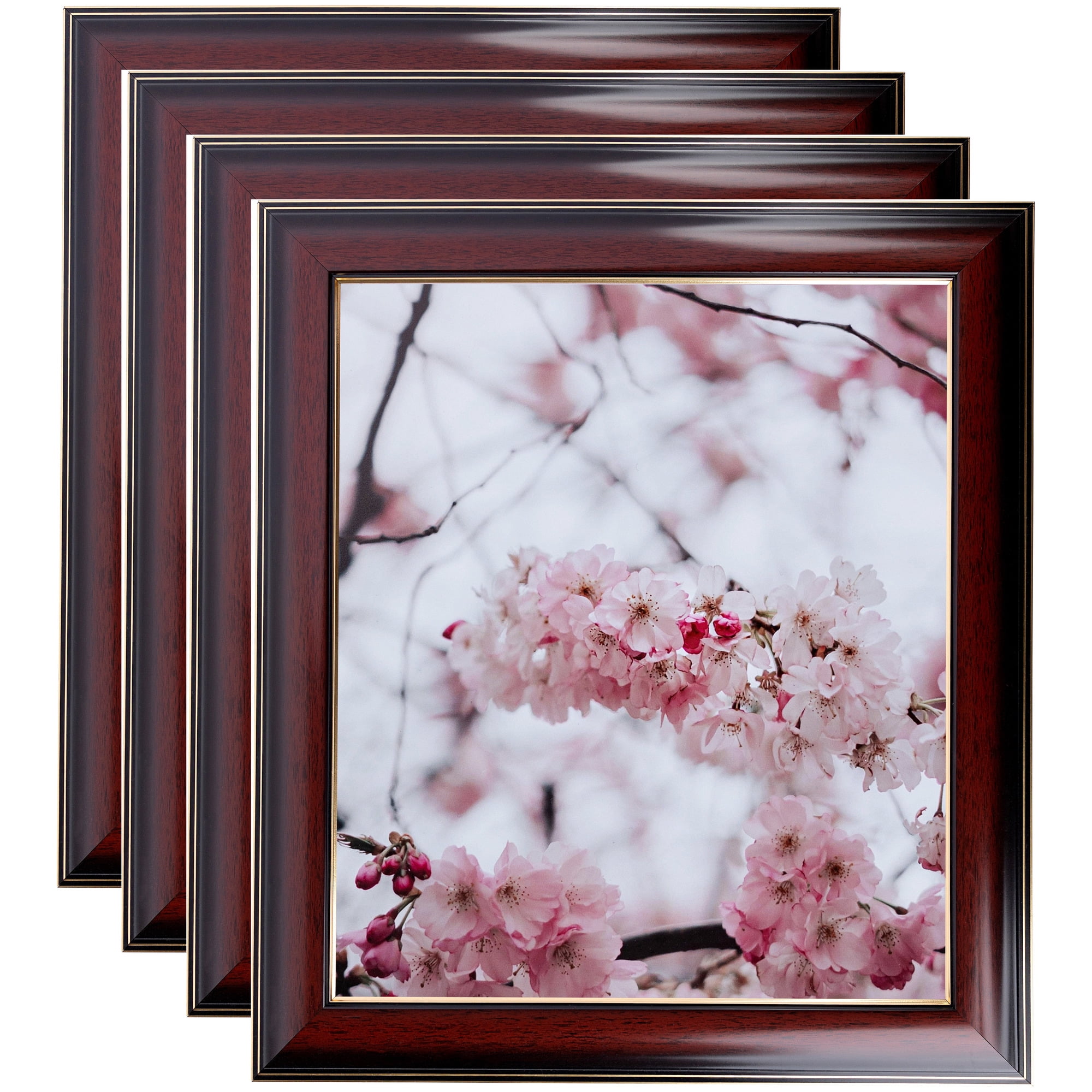 ArtToFrames 8" x 36" Matte Mahogany with Gold Accent Diploma Picture ...