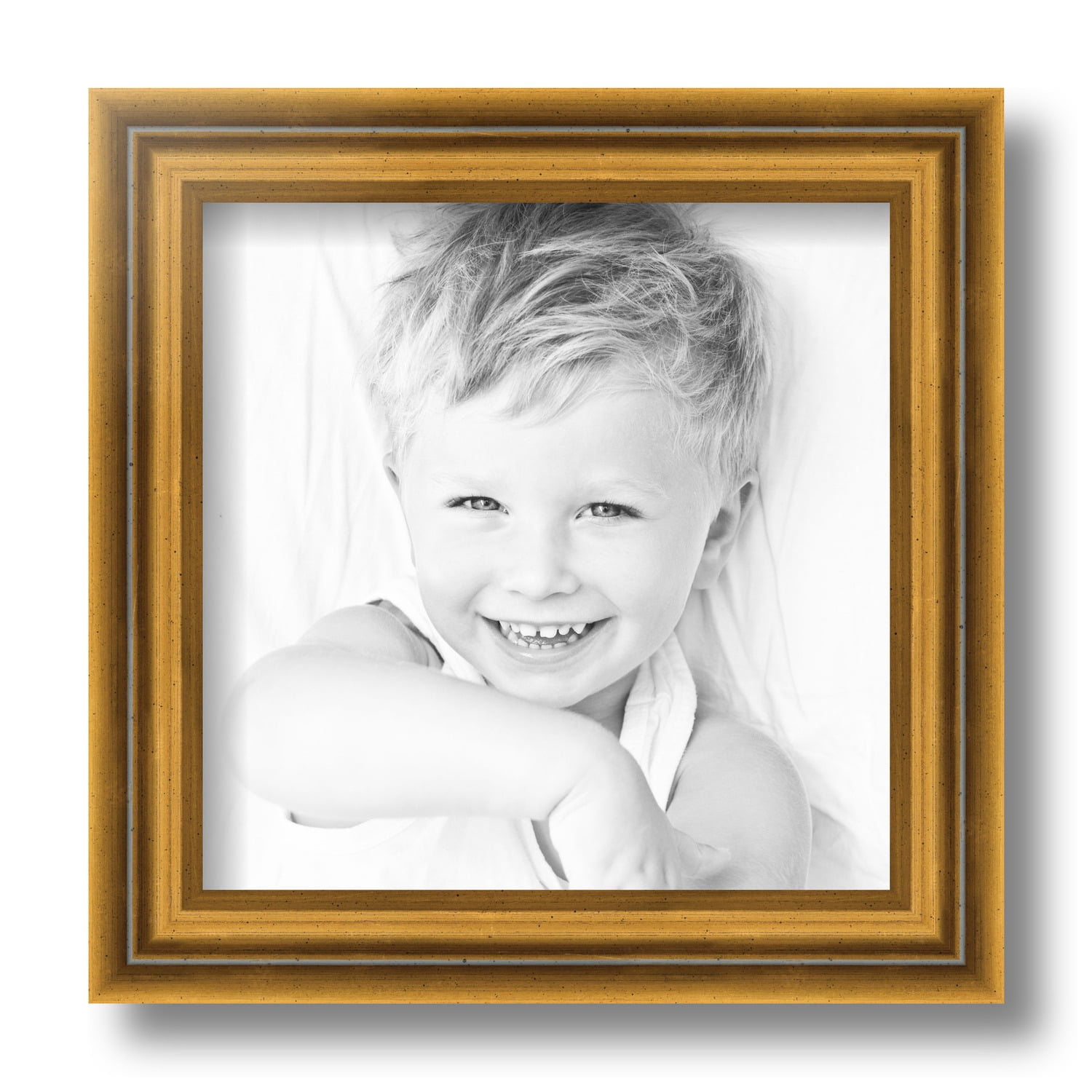 ArtToFrames 8" x 8" Gold Step Picture Frame, 8x8 inch Gold Wood Poster ...