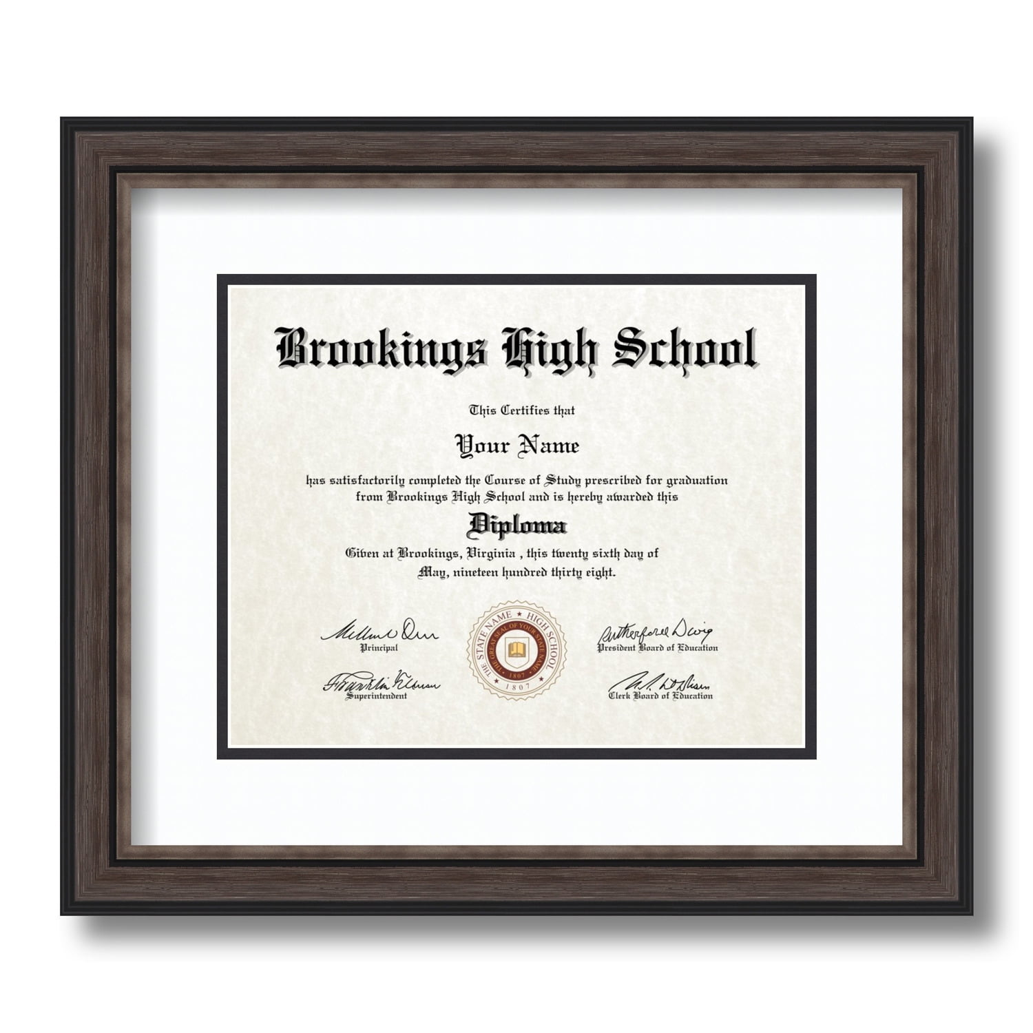 ArtToFrames 8x10 Diploma Frame - Framed in Grey and Black Frame with ...