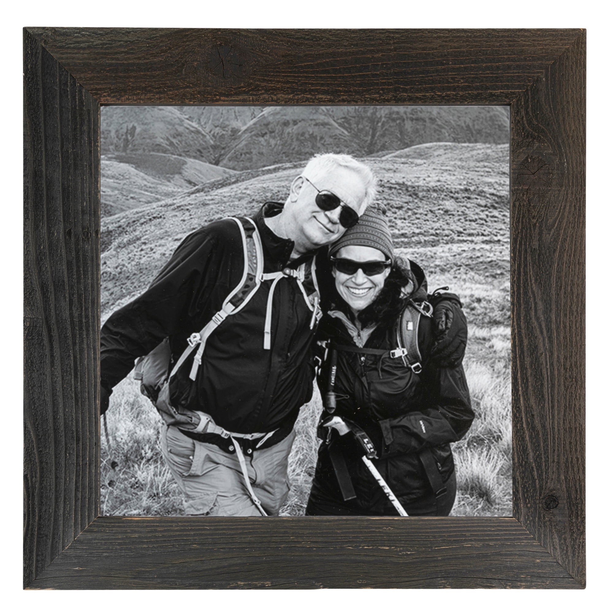 ArtToFrames 8x30" Real Reclaimed Charcoal Barnwood Picture Frame, Black ...
