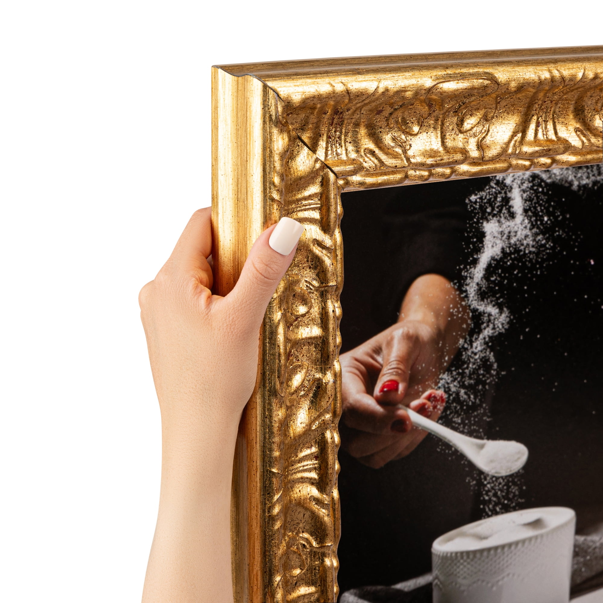 ArtToFrames 9" x 16" Antique Floral Gold Picture Frame, 9x16 inch Multi ...