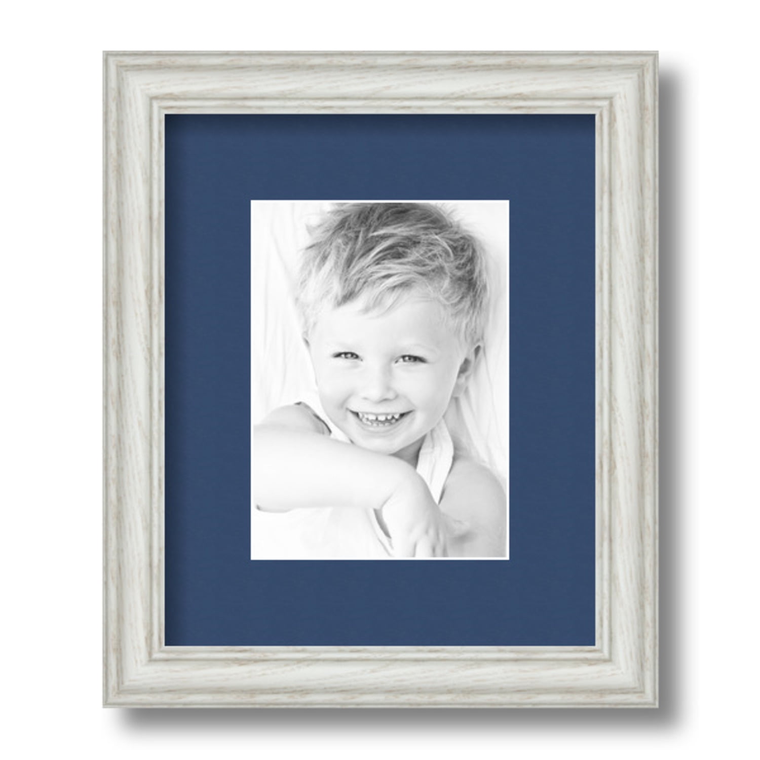 ArtToFrames 9x11 Matted Picture Frame with 5x7 Single Mat Photo Opening Framed in 1.25 Off White ...