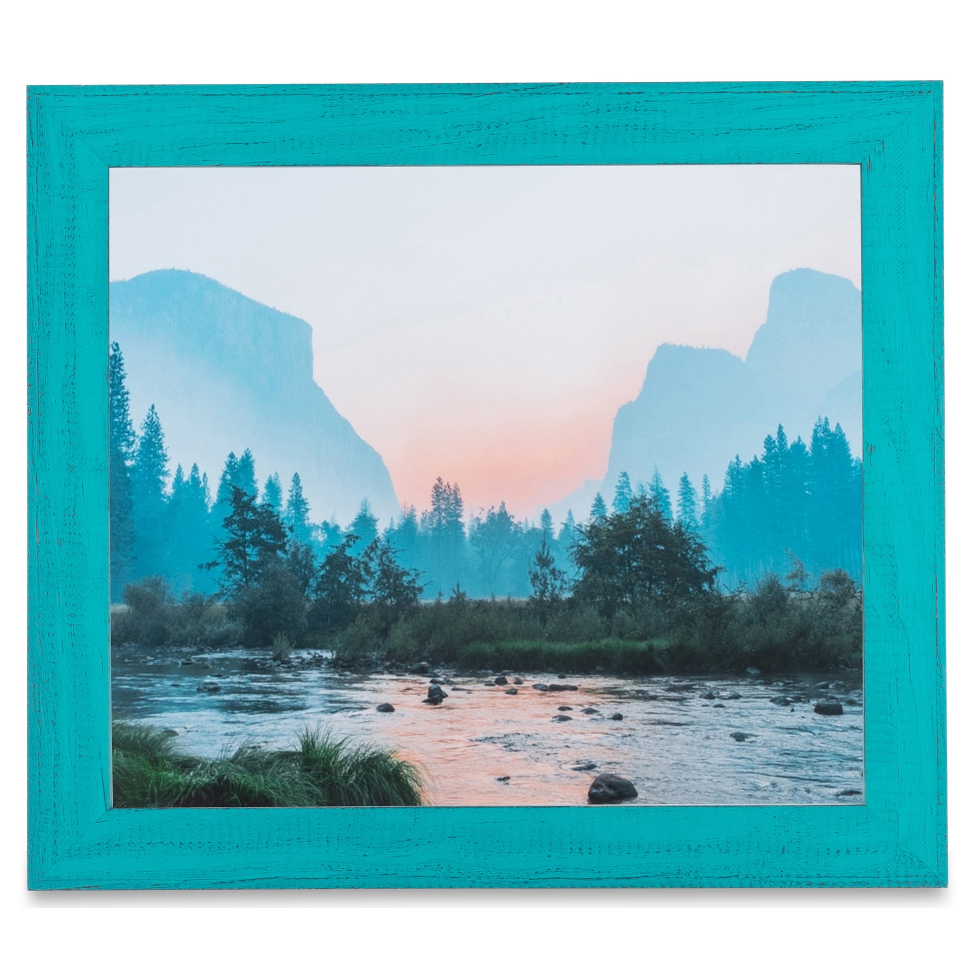 ArtToFrames 9" x 12" Turquoise Picture Frame, 9x12 inch Blue Wood ...