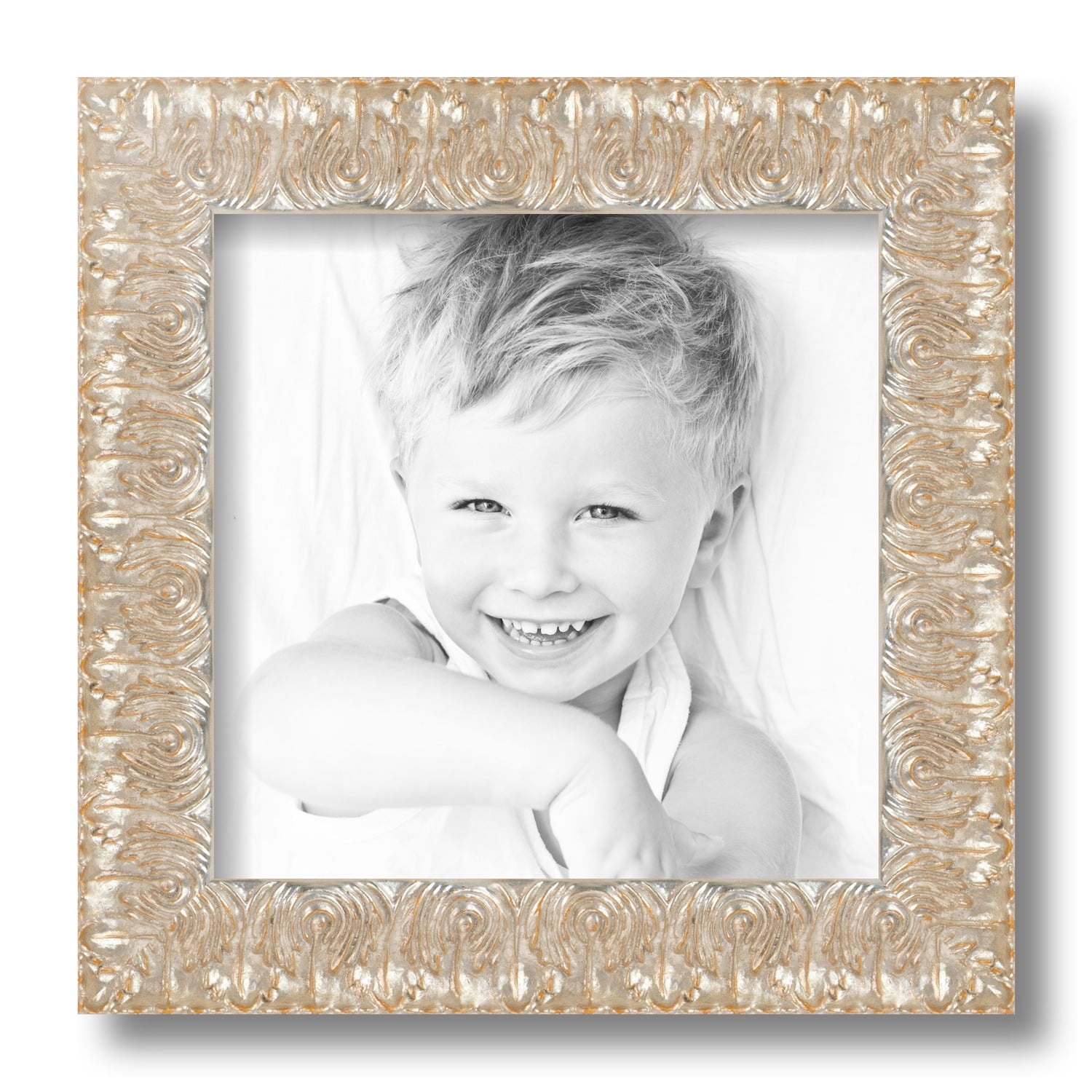 ArtToFrames 9x9 Inch Silver and Black Picture Frame, This Silver Wood ...