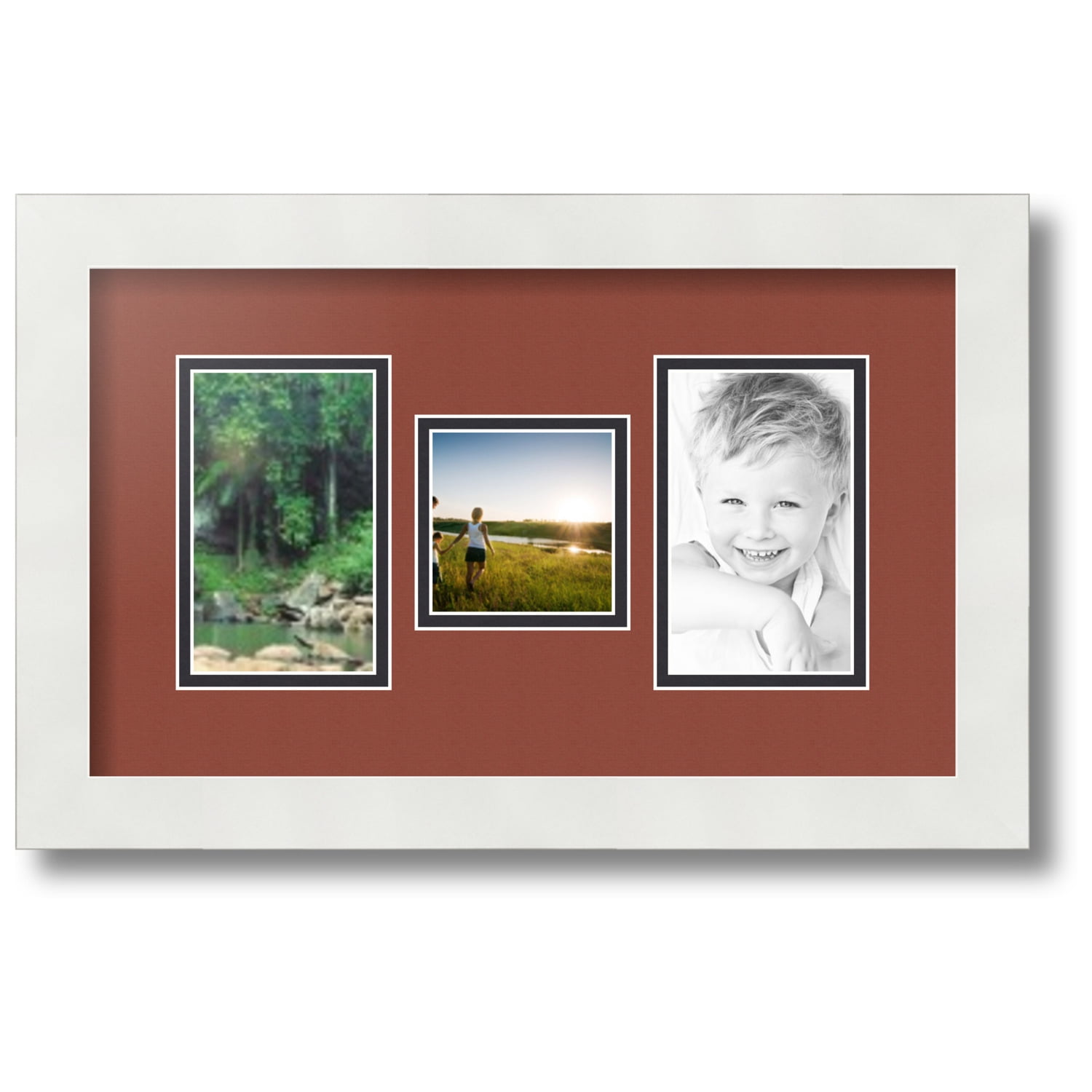 ArtToFrames Collage Photo Picture Frame with 1 - 3x3 and 2 - 3x5 ...