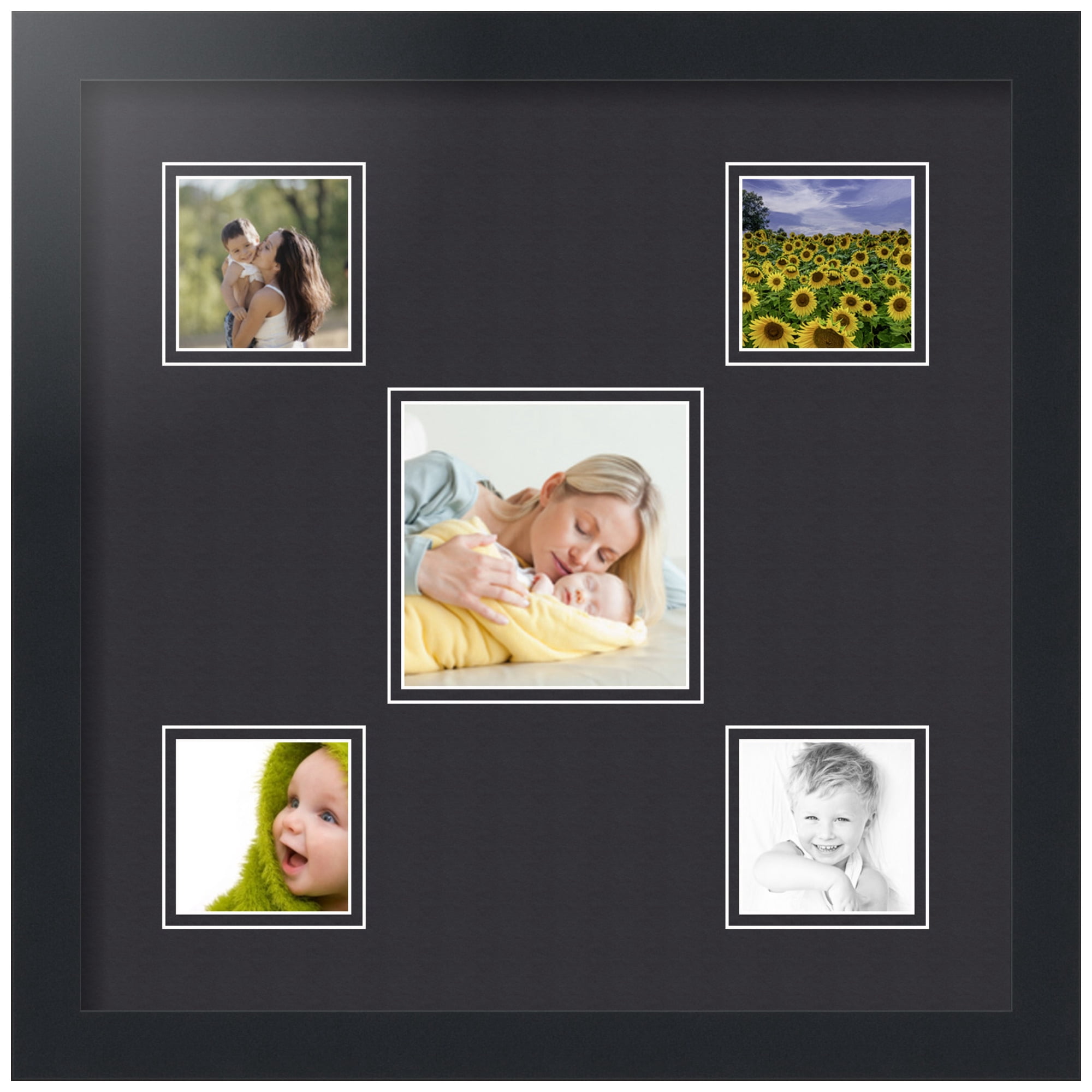 ArtToFrames Collage Photo Picture Frame with 1 - 5x5 and 4 - 3x3 ...