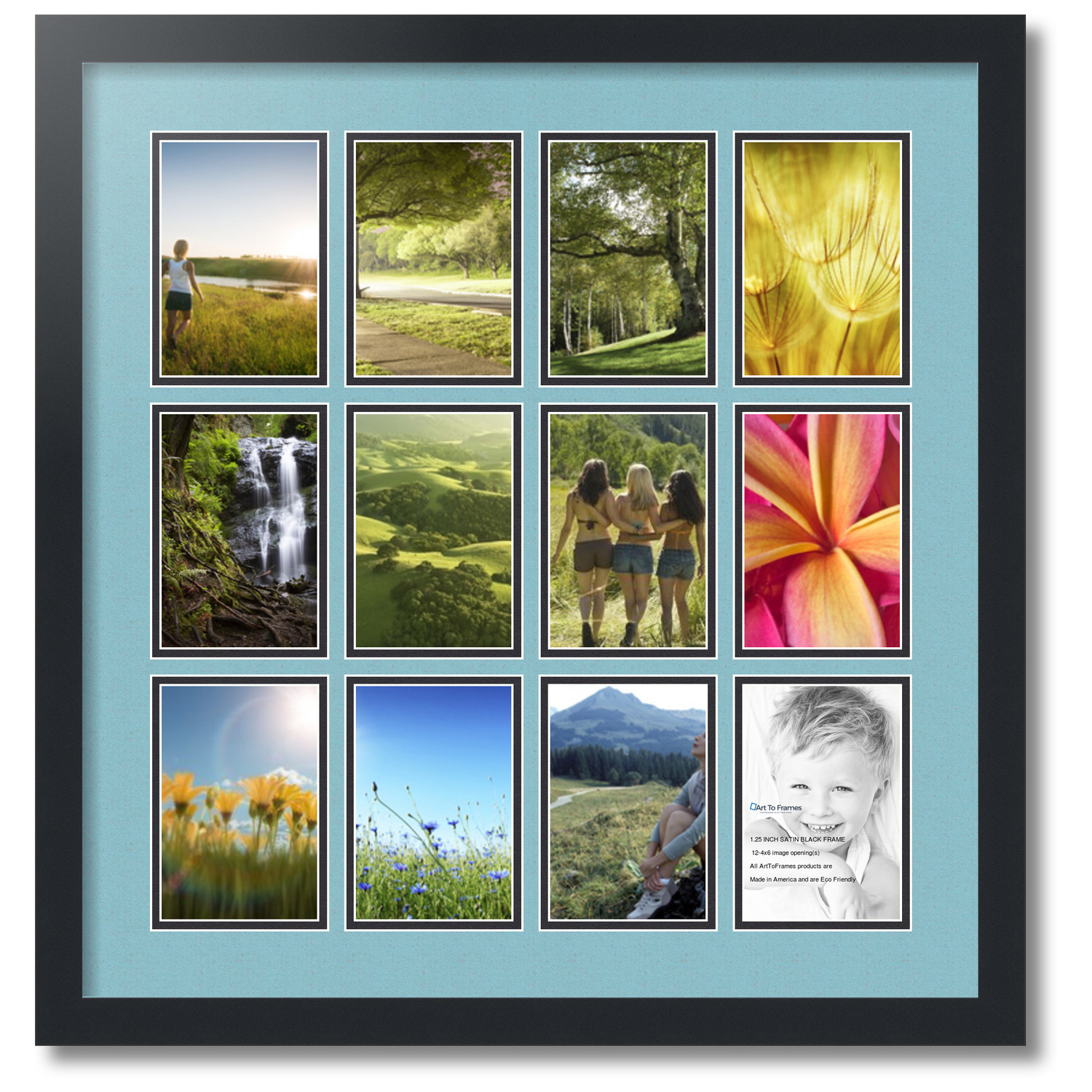 ArtToFrames Collage Photo Picture Frame with 12 - 4x6 Openings, Framed ...