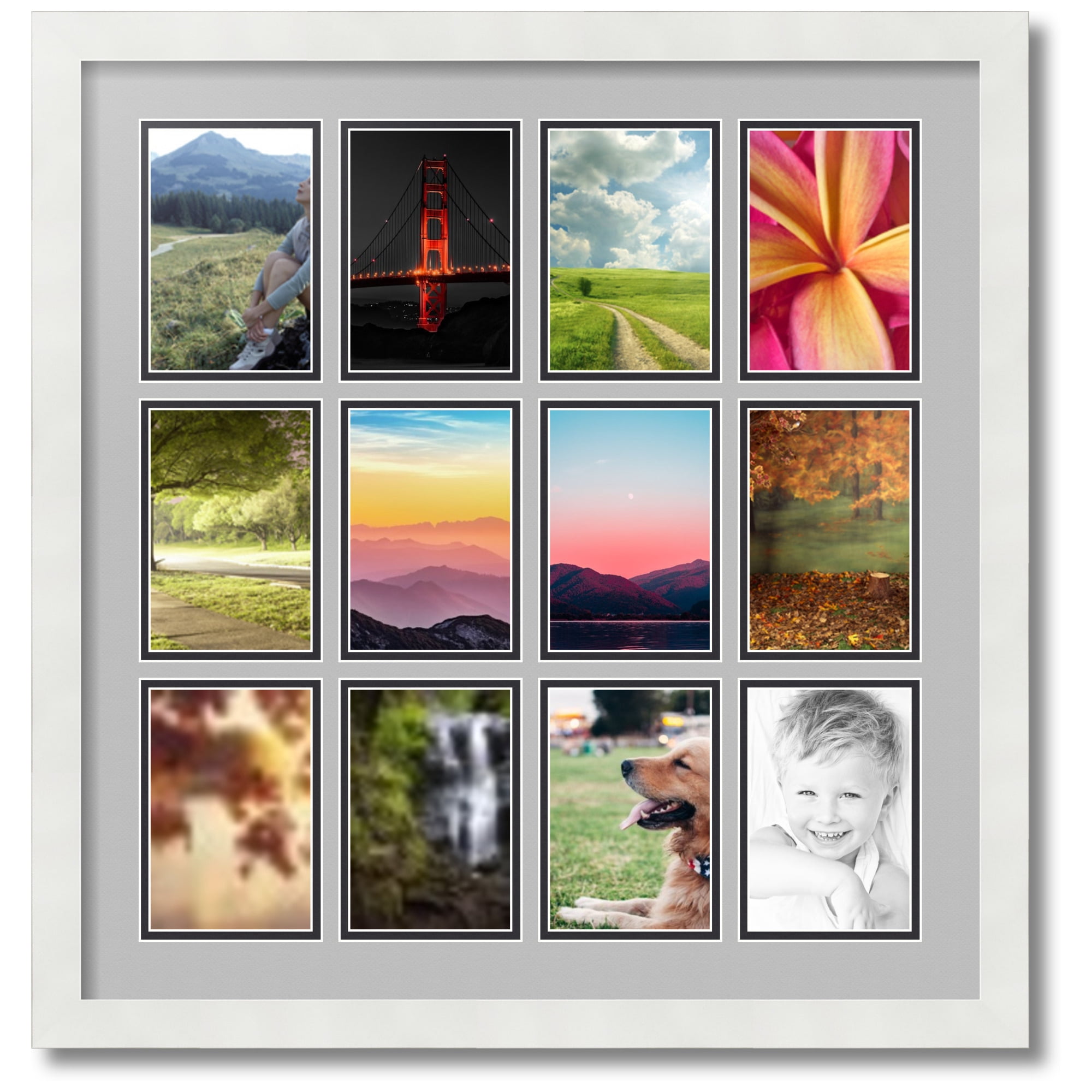 ArtToFrames Collage Photo Picture Frame with 12 - 4x6 Openings, Framed ...