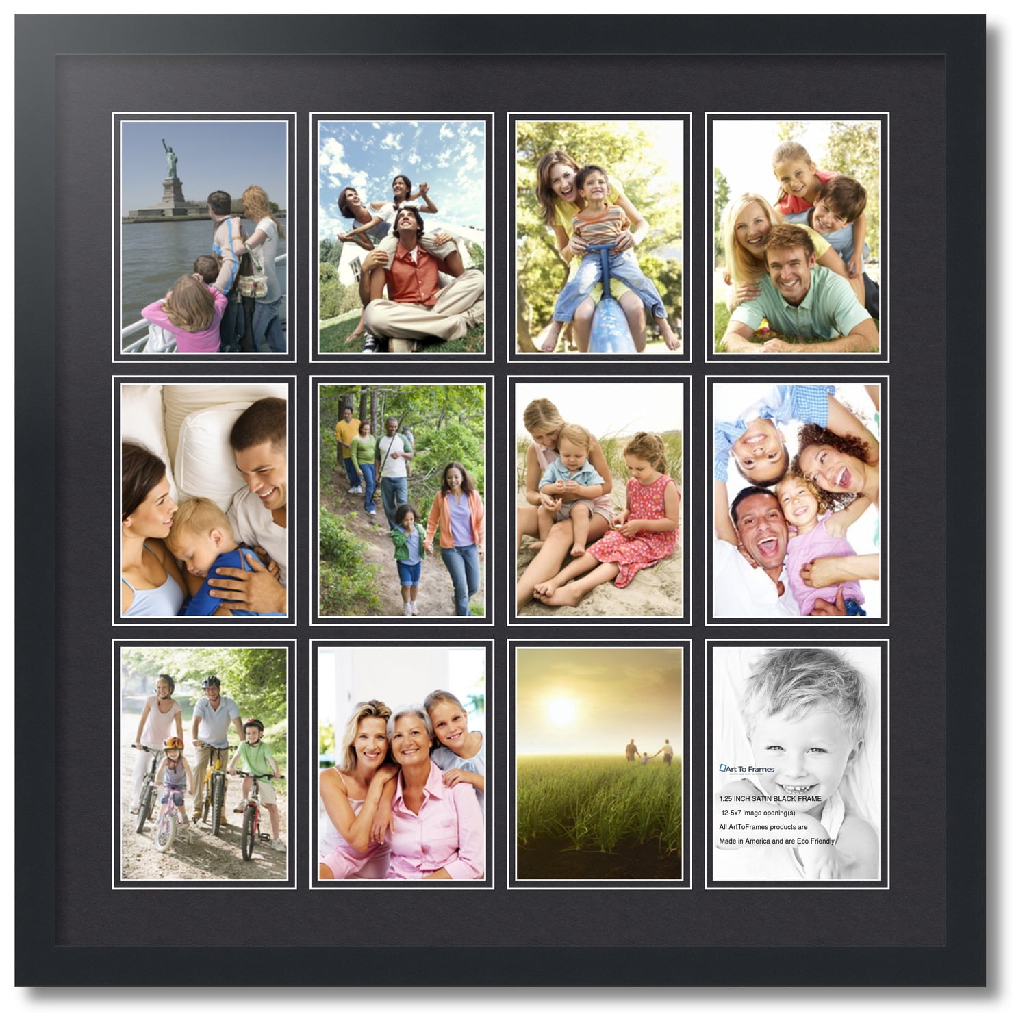 ArtToFrames Collage Multi-Opening Photo Picture Frame with 12 - 5x7 ...