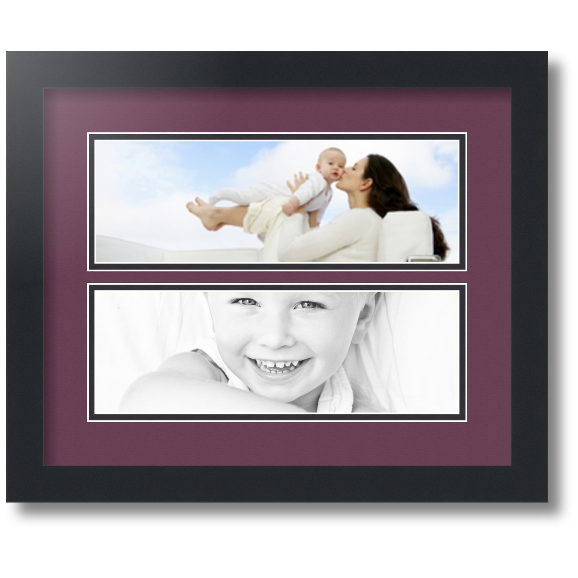ArtToFrames Collage Photo Picture Frame with 2 - 4x12" Openings, Framed ...