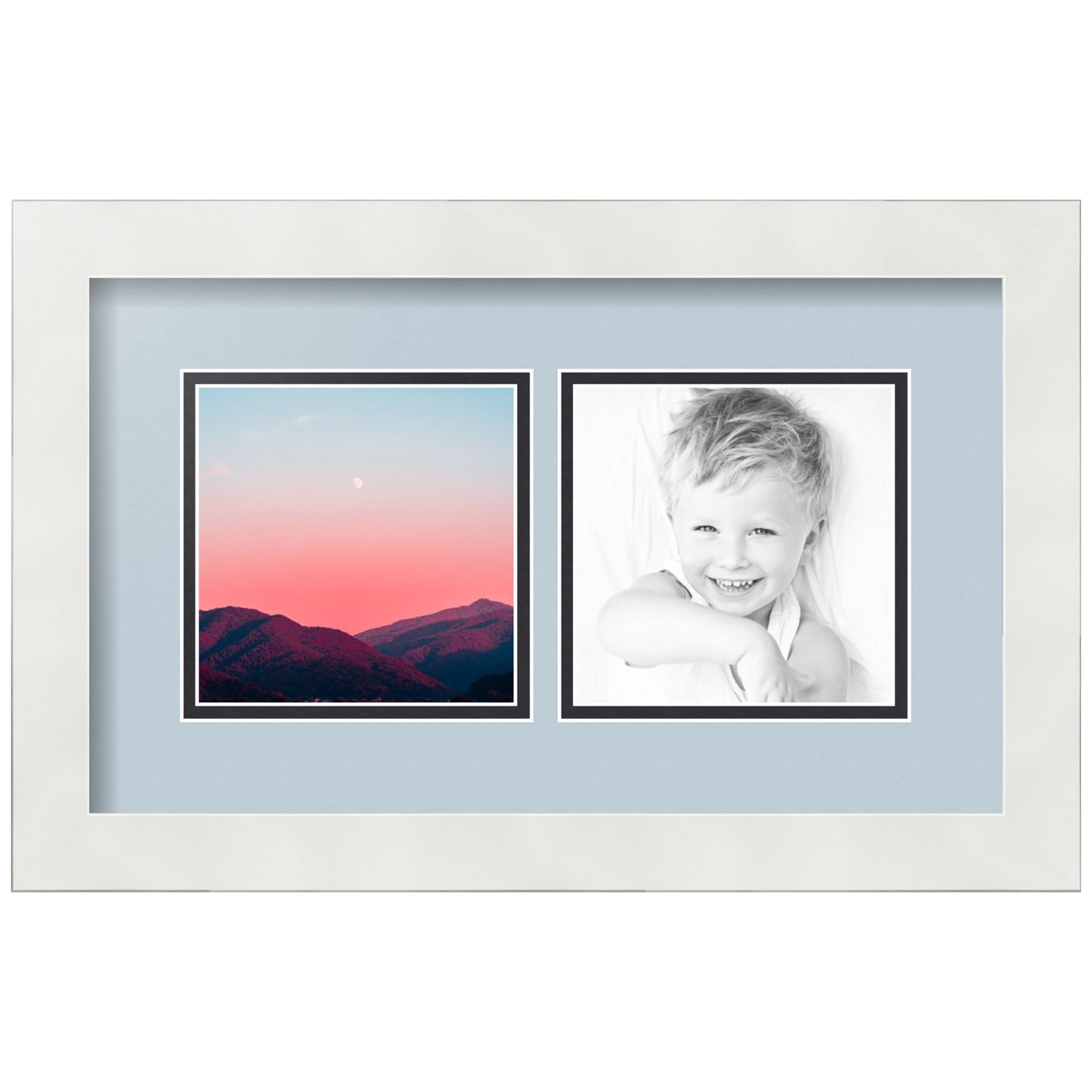 ArtToFrames Collage Photo Picture Frame with 2 - 5x5" Openings, Framed ...