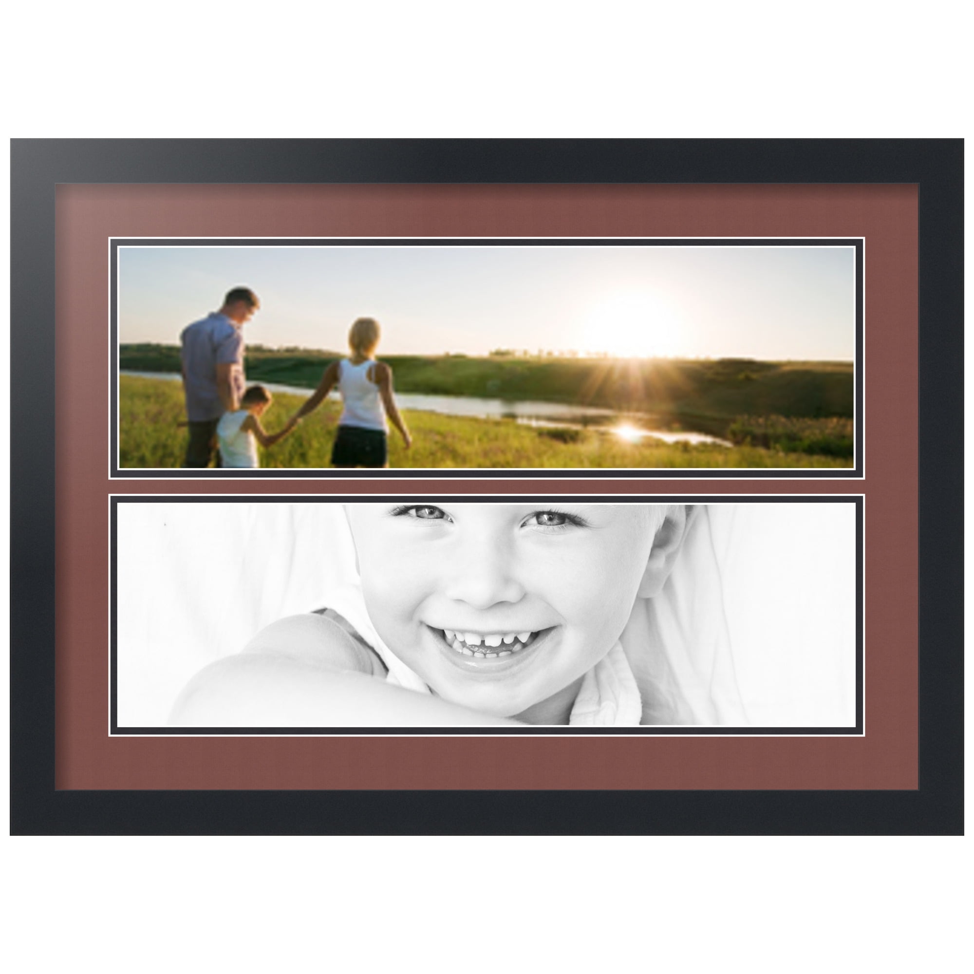 ArtToFrames Collage Photo Picture Frame with 2 - 6x20" Openings, Framed ...