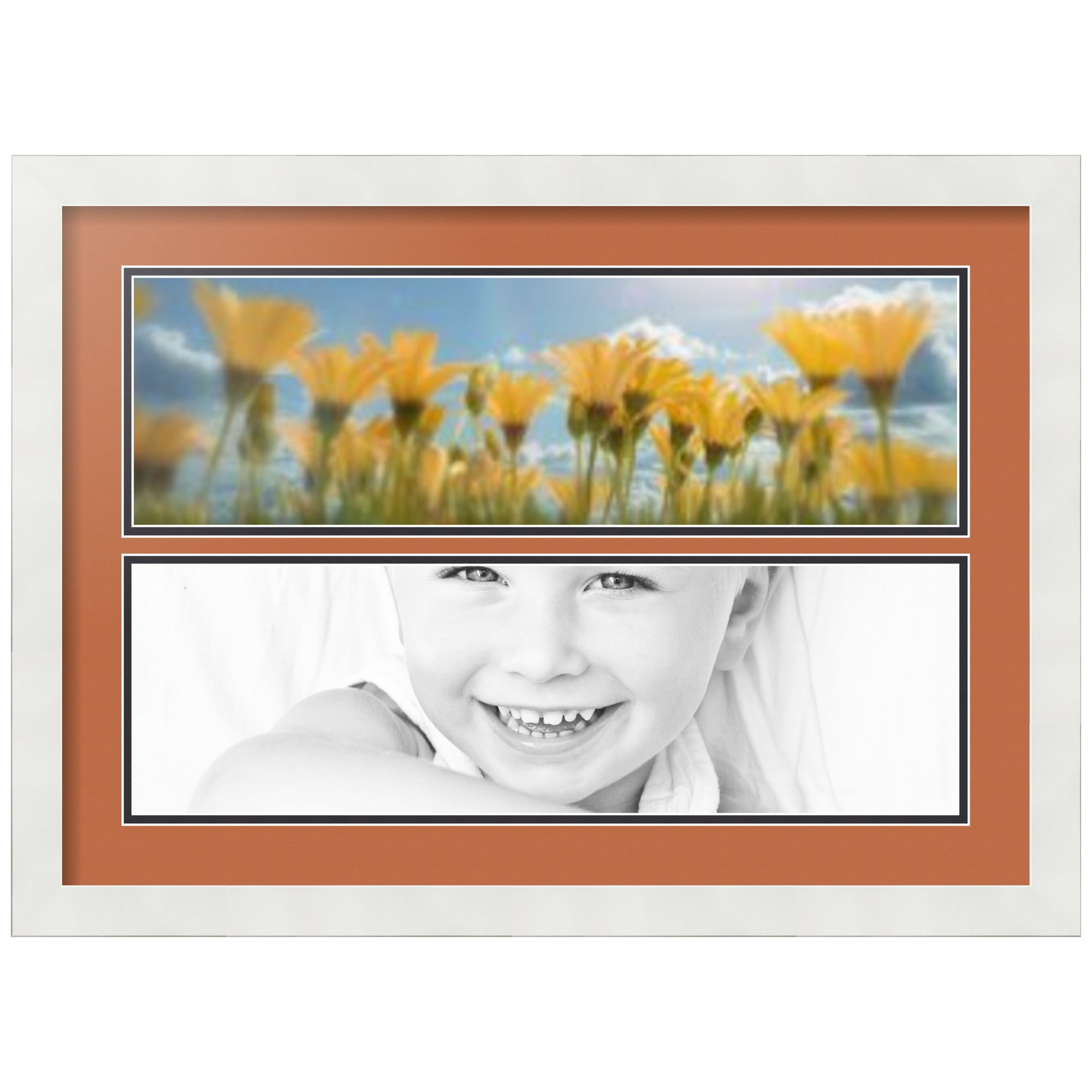 ArtToFrames Collage Photo Picture Frame with 2 - 6x20" Openings, Framed ...