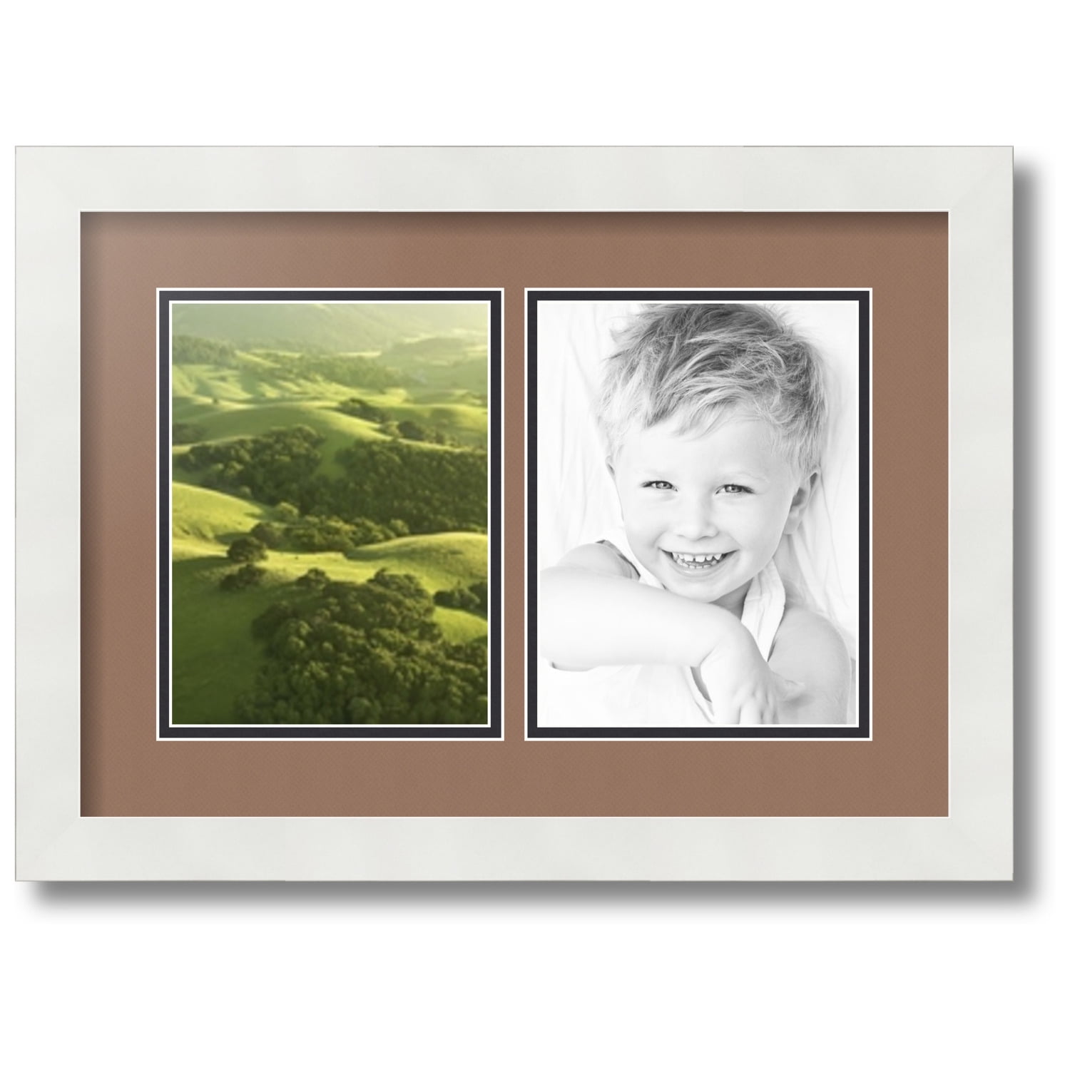 ArtToFrames Collage Photo Picture Frame with 2 - 6x8 Openings, Framed ...
