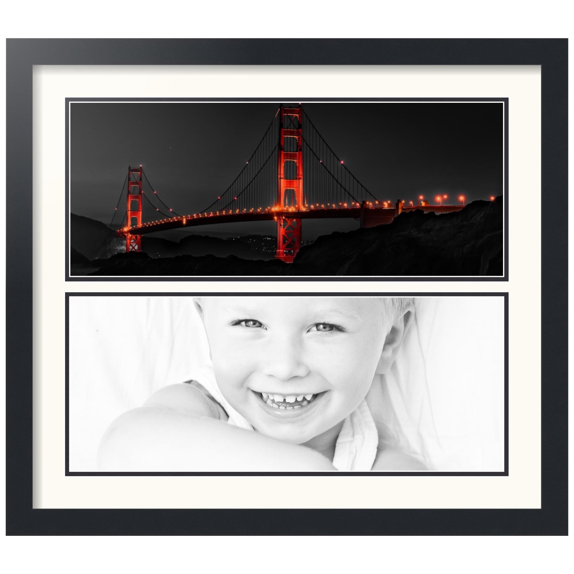 ArtToFrames Collage Photo Picture Frame with 2 - 8x20" Openings, Framed ...