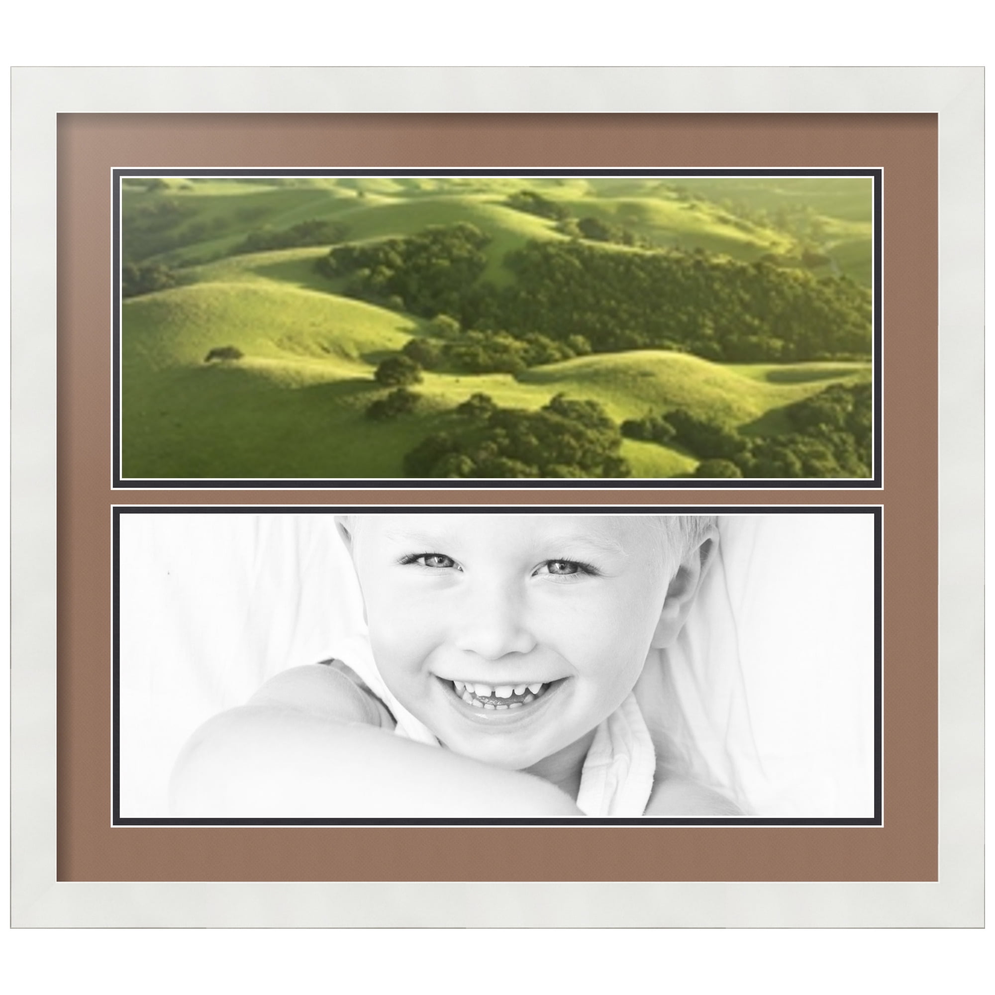 ArtToFrames Collage Photo Picture Frame with 2 - 8x20" Openings, Framed ...