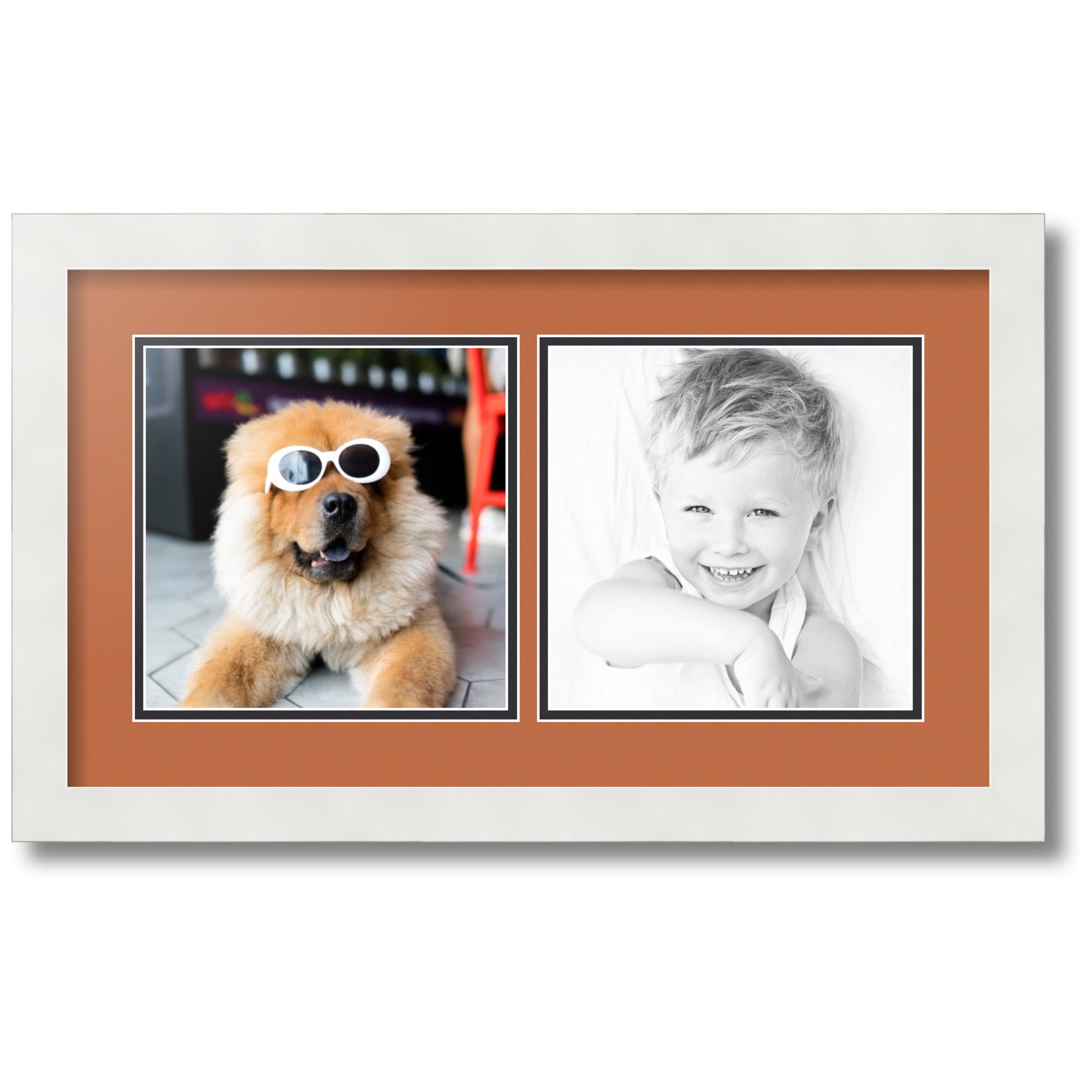ArtToFrames Collage Photo Picture Frame with 2 - 8x8 Openings, Framed ...
