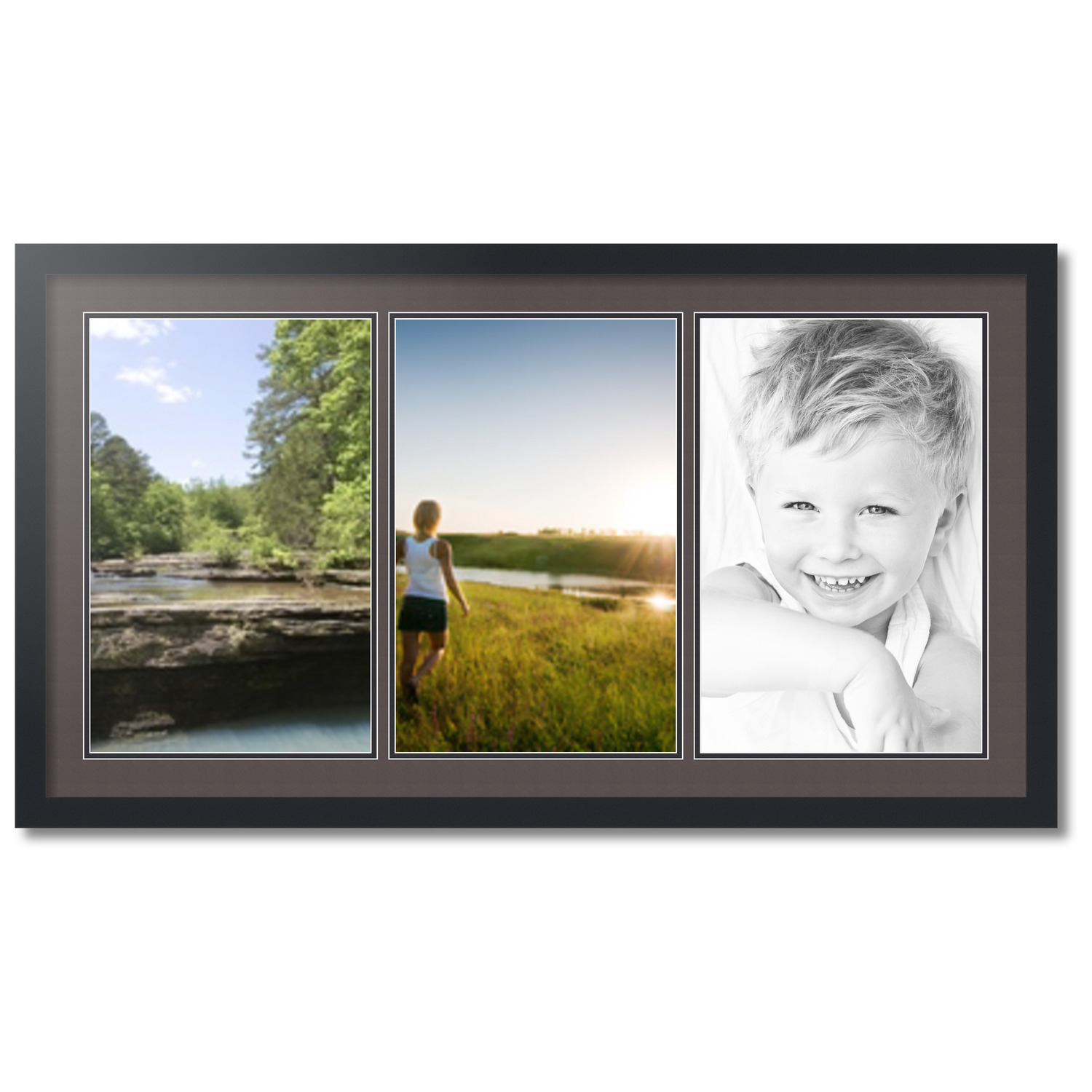 ArtToFrames Collage Photo Picture Frame with 3 - 11x17 Openings, Framed ...