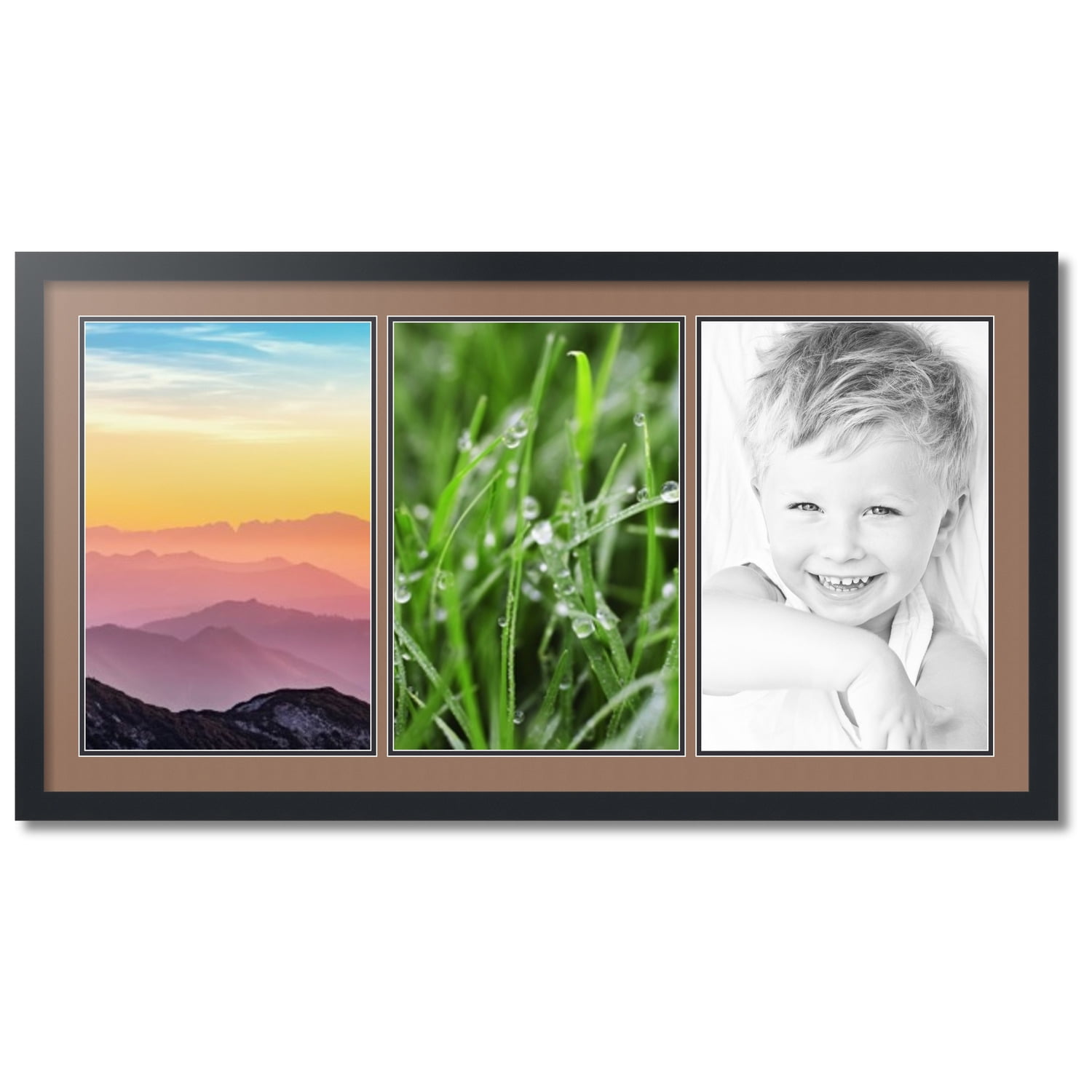 ArtToFrames Collage Photo Picture Frame with 3 - 12x18 Openings, Framed ...