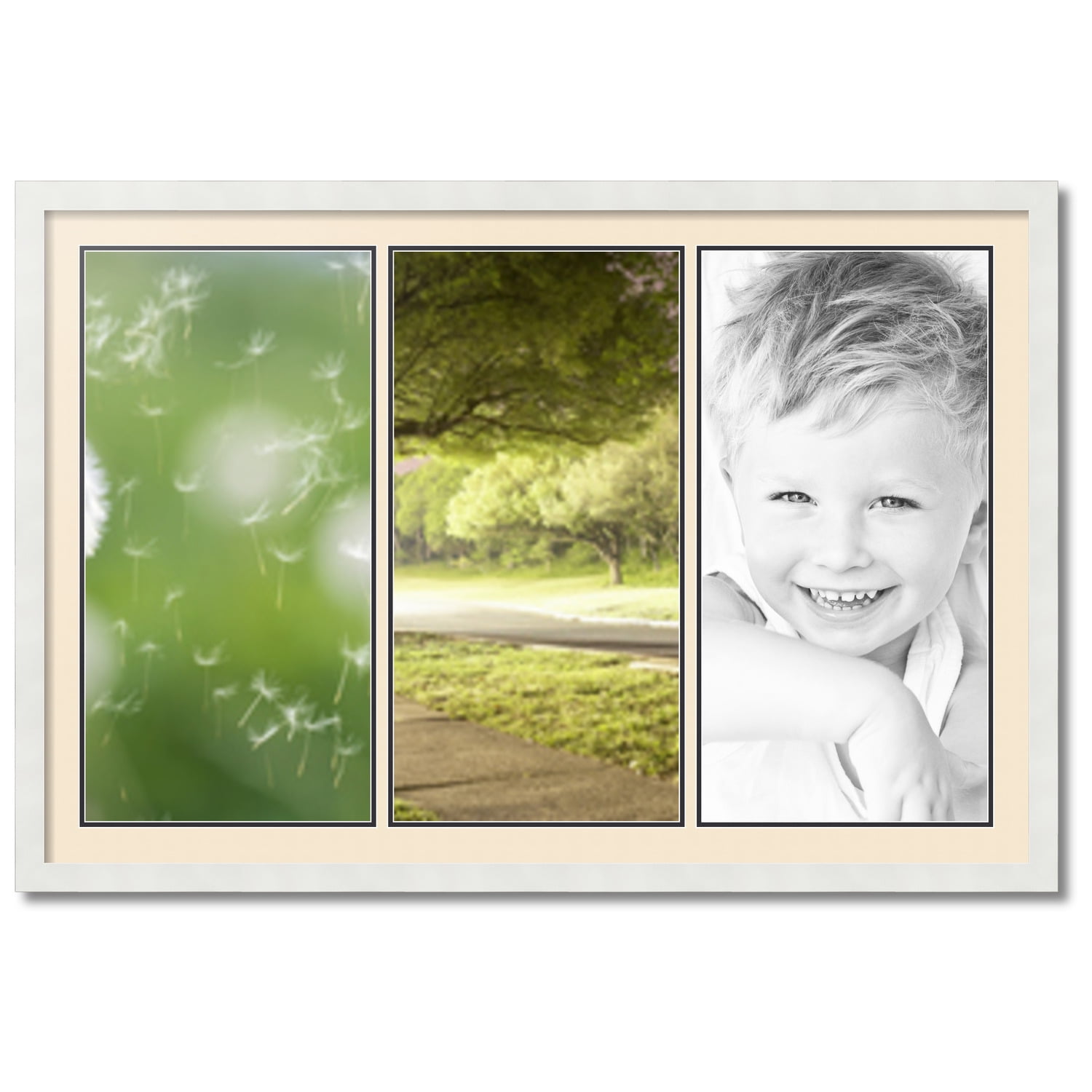 ArtToFrames Collage Photo Picture Frame with 3 - 12x24 Openings, Framed ...