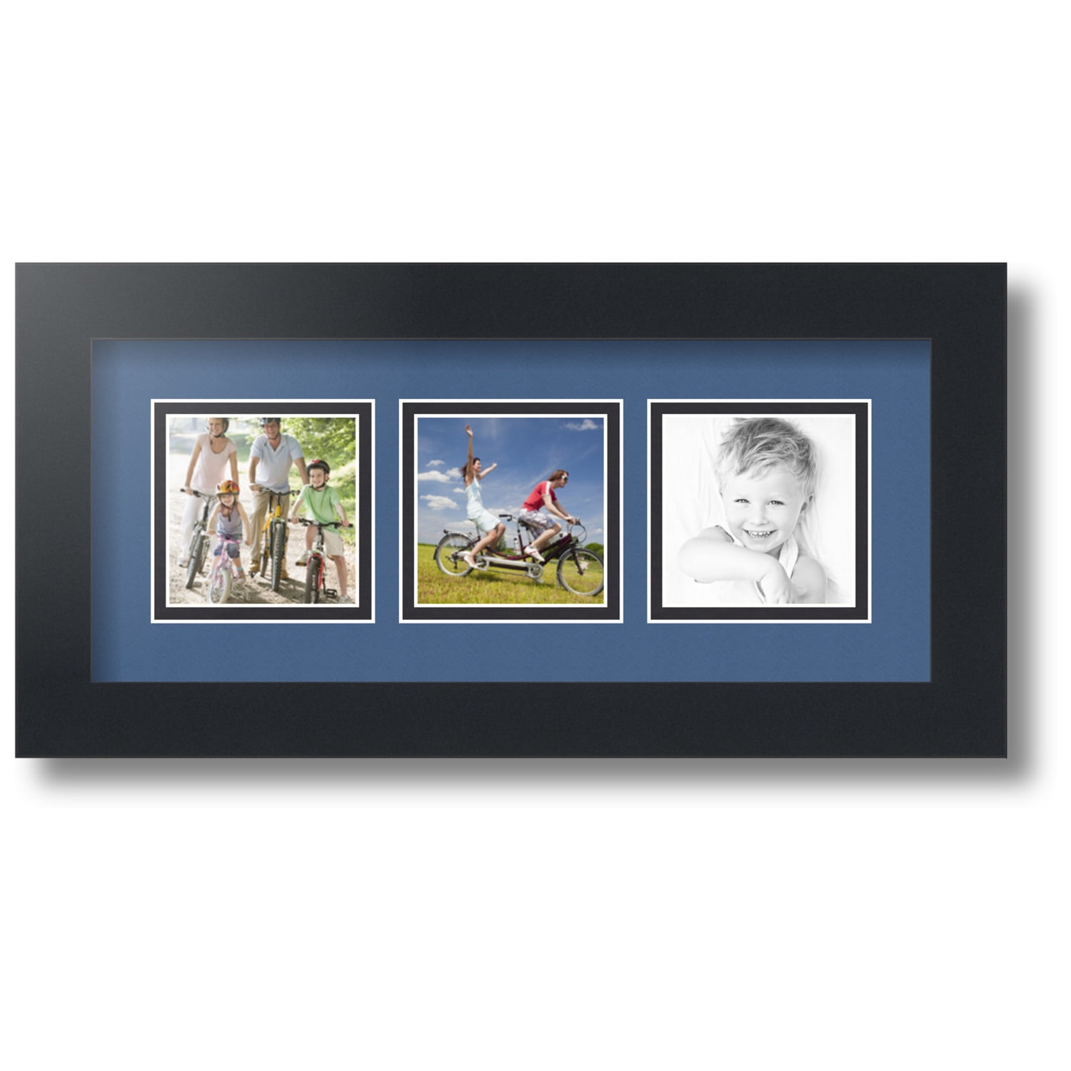 ArtToFrames Collage Photo Picture Frame with 3 - 3x3 Openings, Framed ...