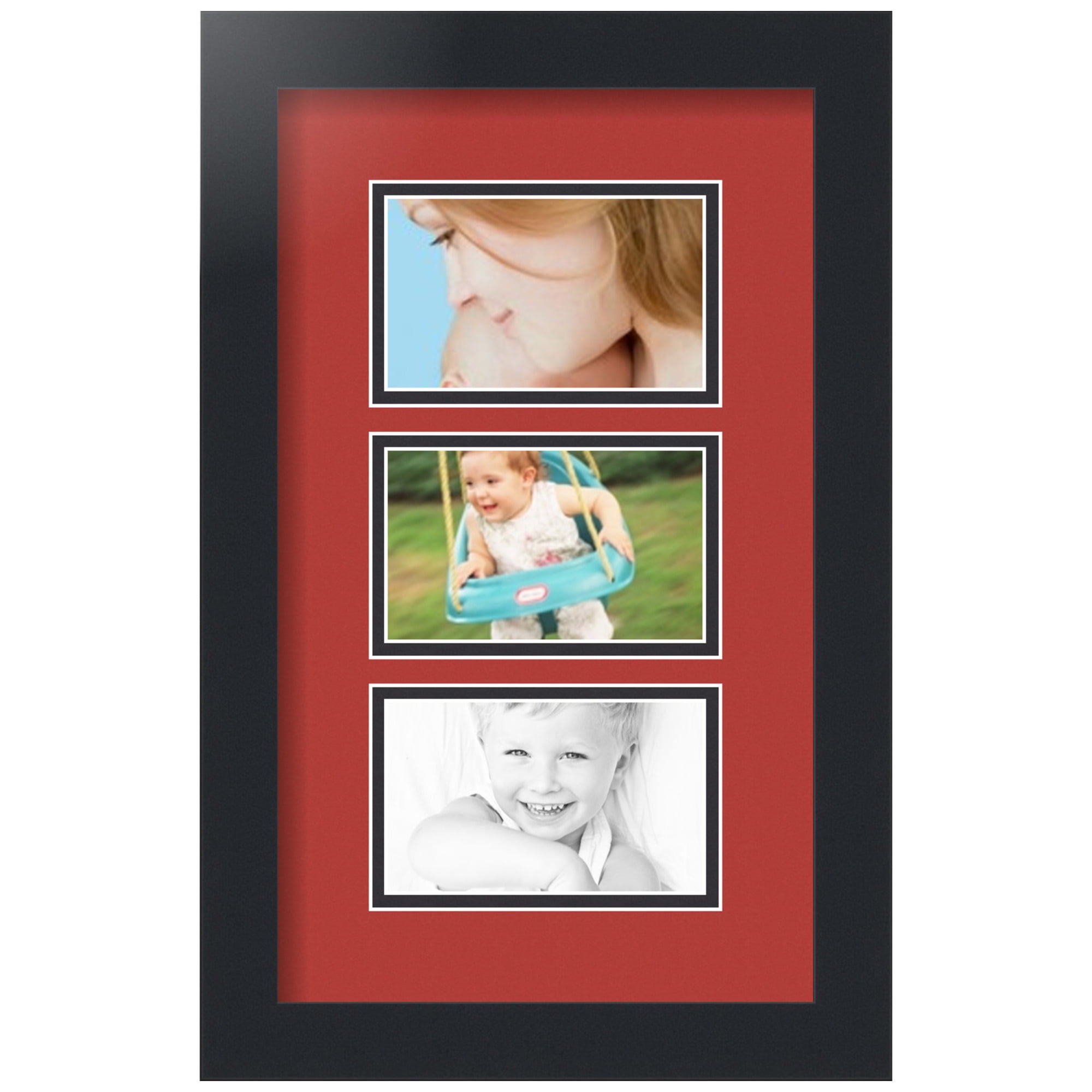 ArtToFrames Collage Photo Picture Frame with 3 - 3x5" Openings, Framed ...