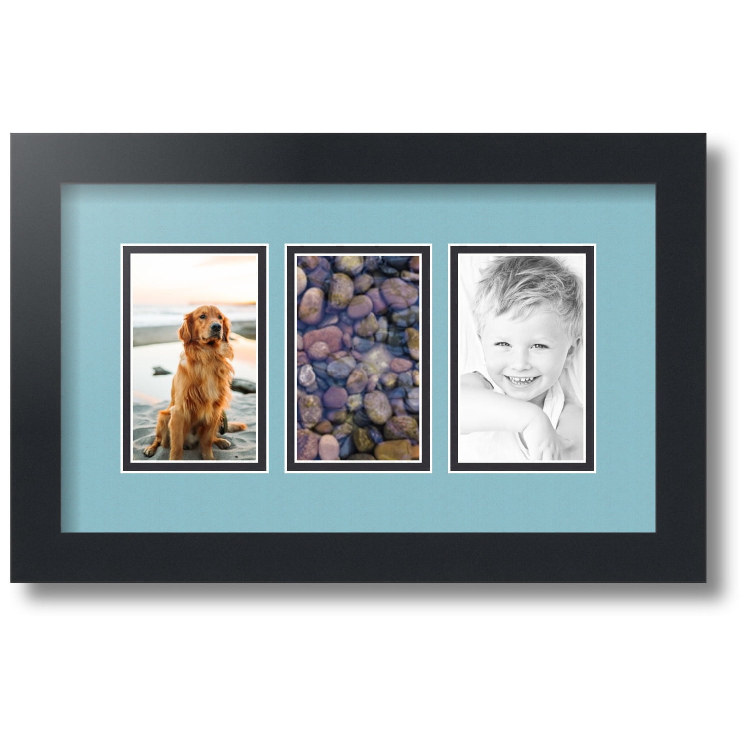 ArtToFrames Collage Photo Picture Frame with 3 - 3x5 Openings, Framed ...