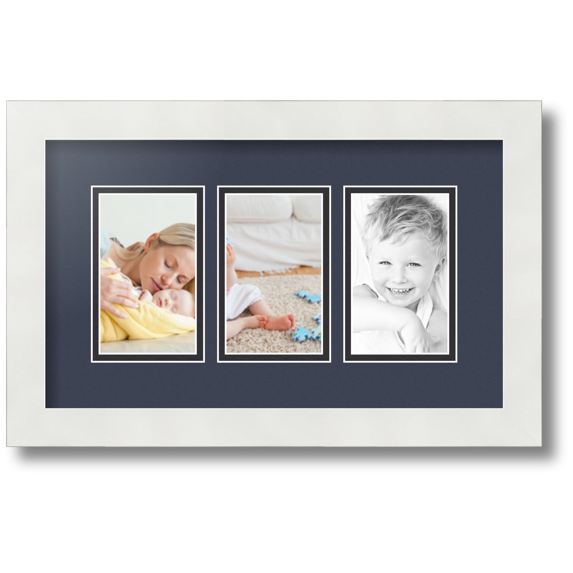 ArtToFrames Collage Photo Picture Frame with 3 - 3x5 Openings, Framed ...