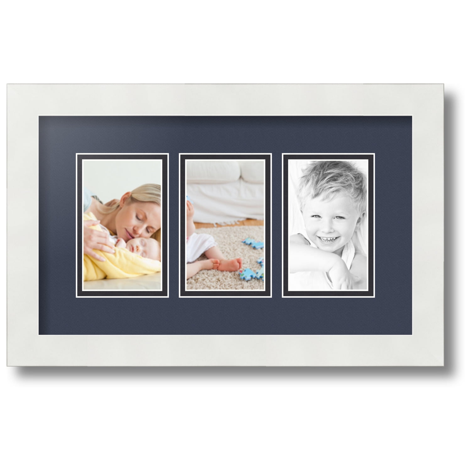ArtToFrames Collage Photo Picture Frame with 3 - 3x5 Openings, Framed ...
