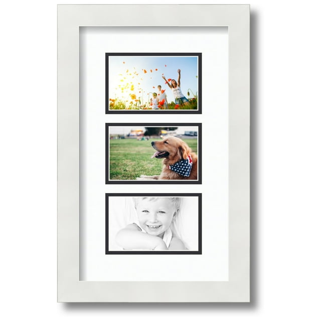 ArtToFrames Collage Photo Picture Frame with 3 - 3x5 Openings, Framed ...