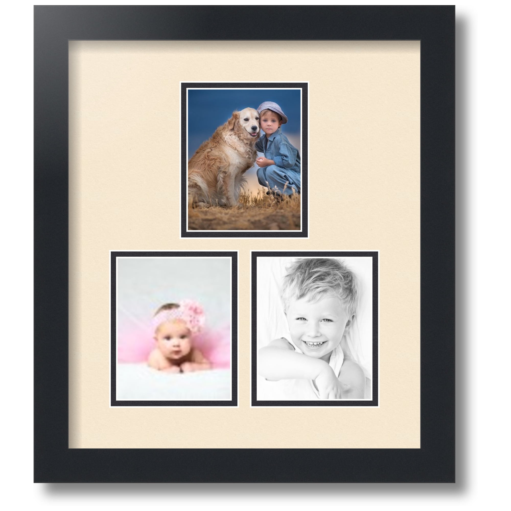 ArtToFrames Collage Photo Picture Frame with 3 - 4x5 Openings, Framed ...