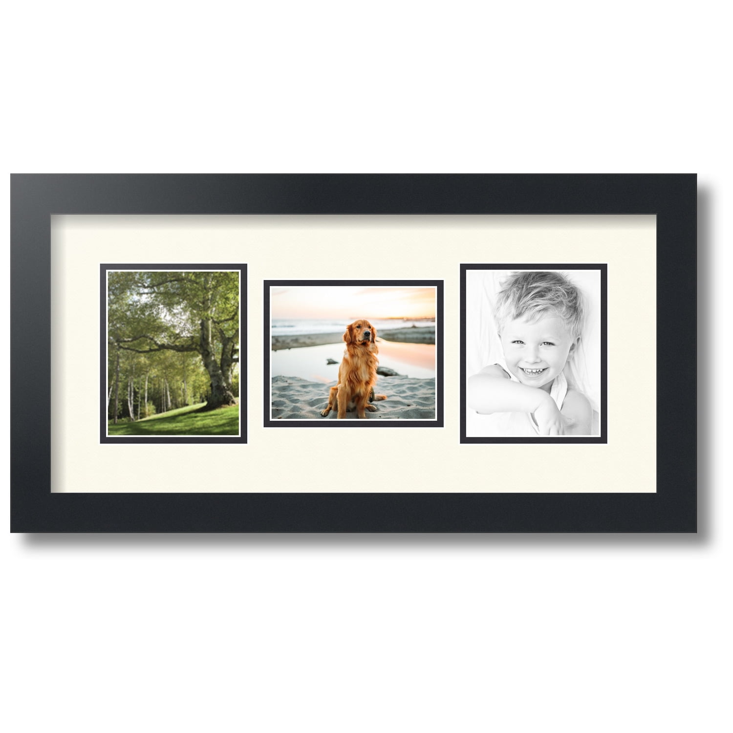 ArtToFrames Collage Photo Picture Frame with 3 - 4x5 Openings, Framed ...