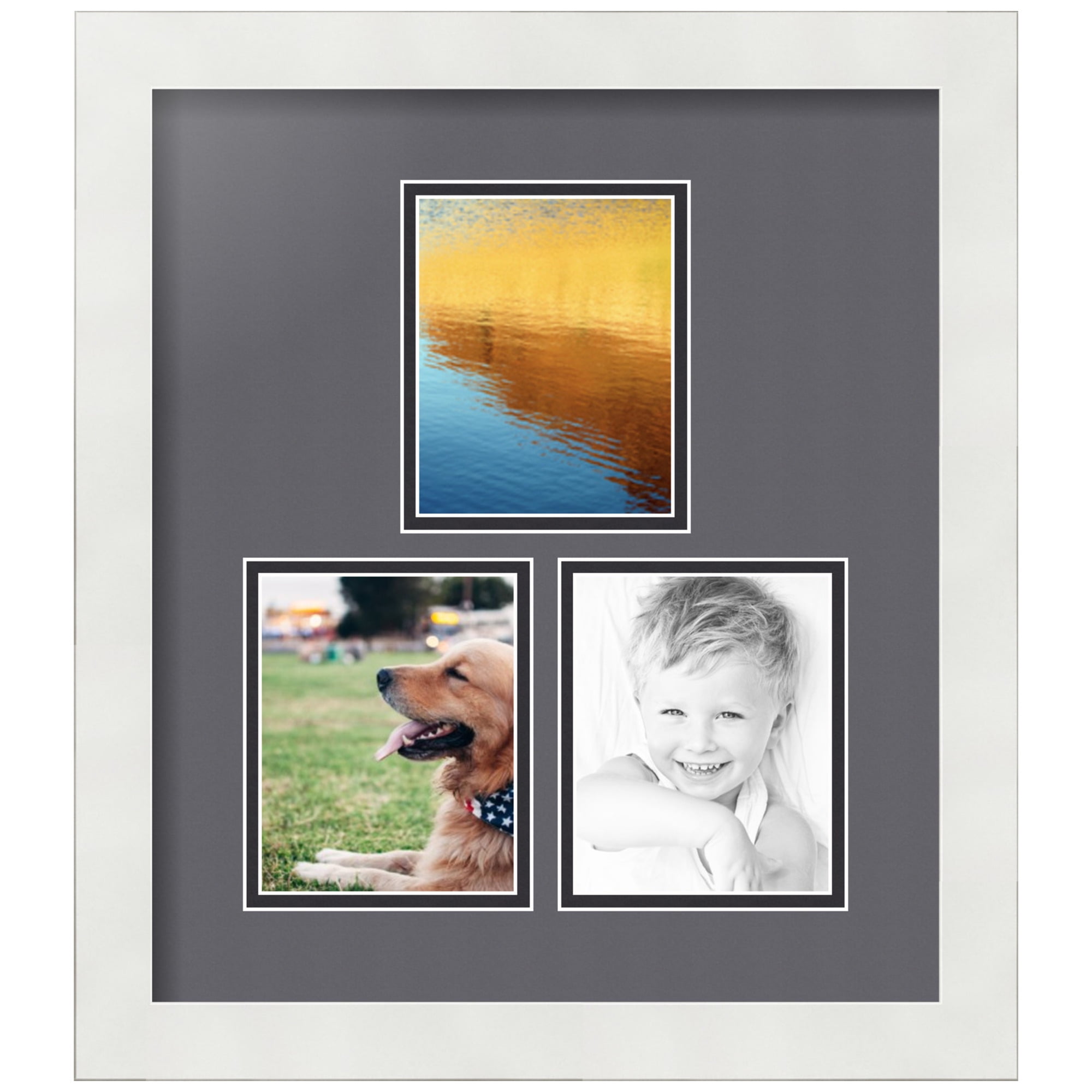 ArtToFrames Collage Photo Picture Frame with 3 - 4x5" Openings, Framed ...