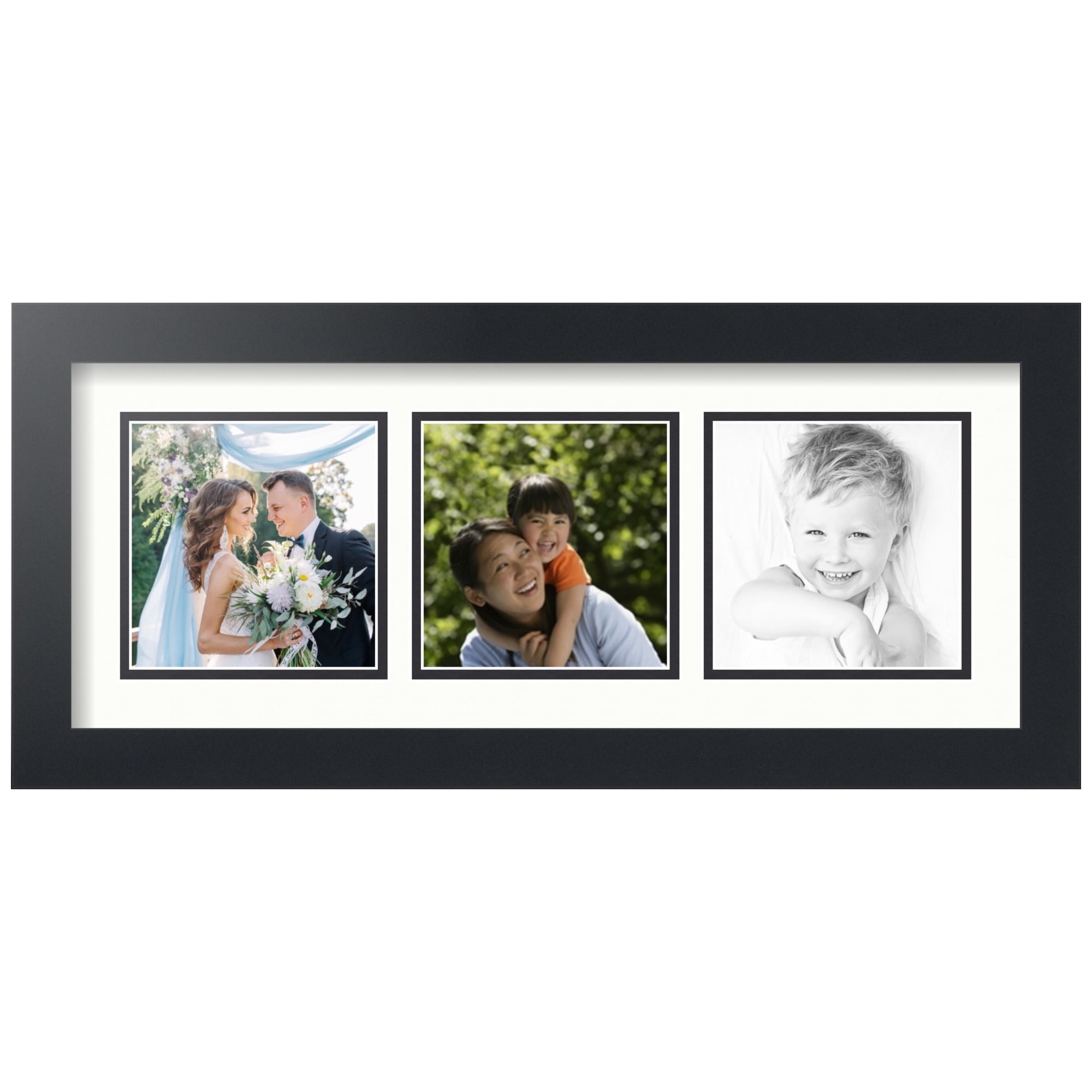 ArtToFrames Collage Photo Picture Frame with 3 - 5x5" Openings, Framed ...