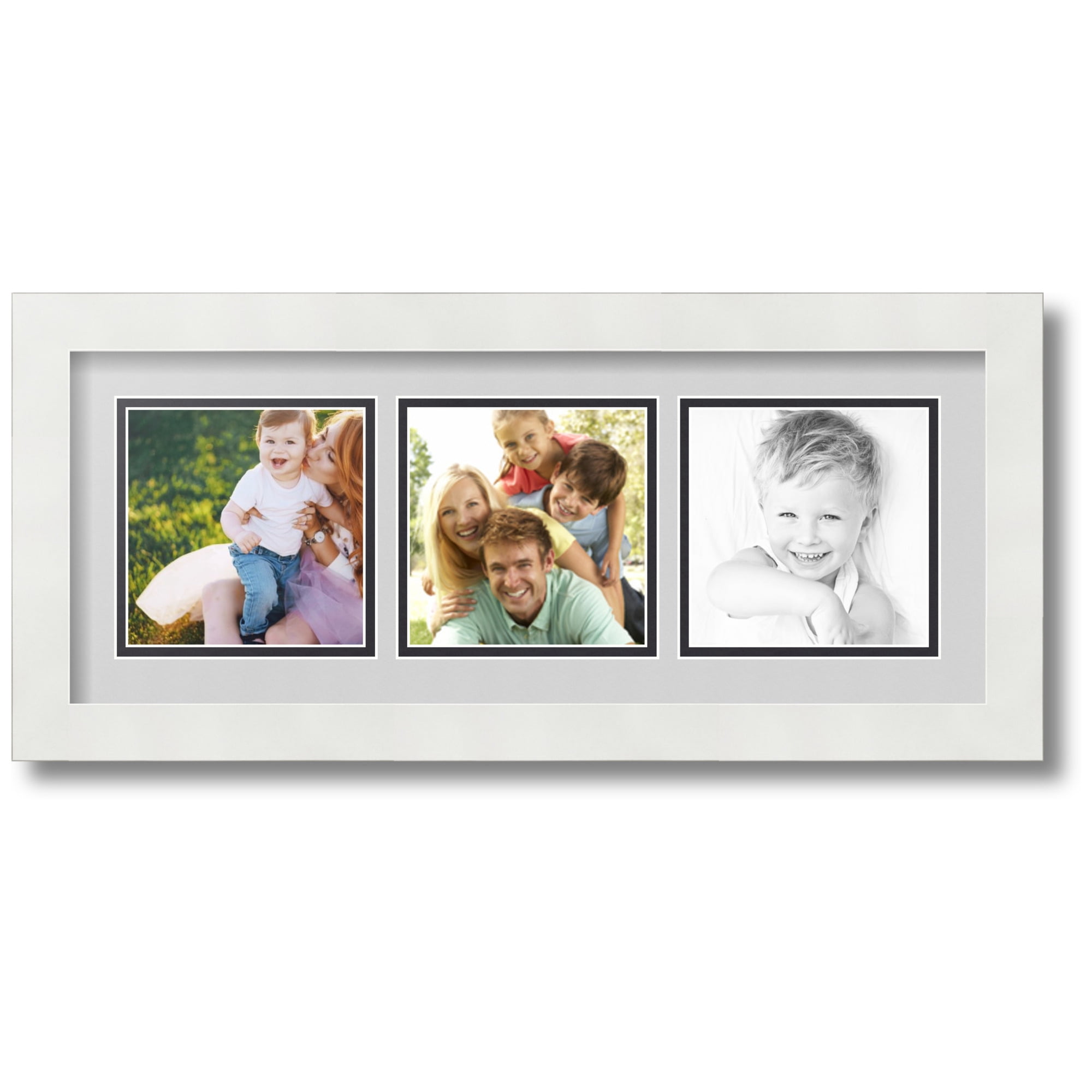ArtToFrames Collage Photo Picture Frame with 3 - 5x5 Openings, Framed ...