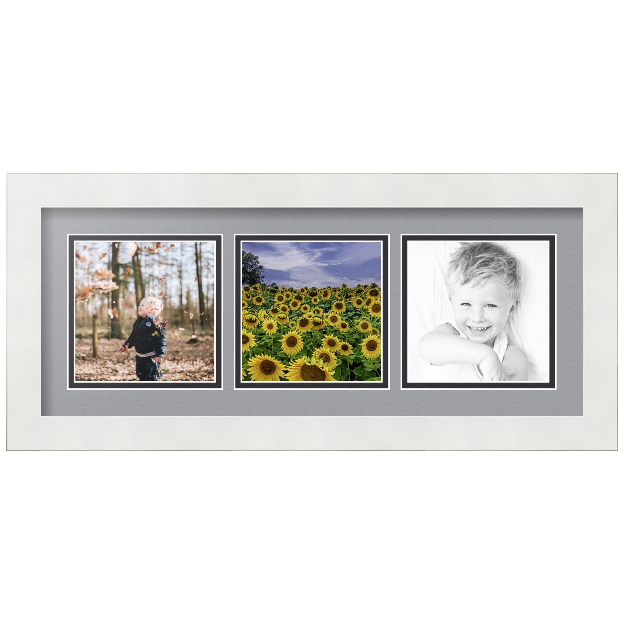 ArtToFrames Collage Photo Picture Frame with 3 - 5x5" Openings, Framed ...