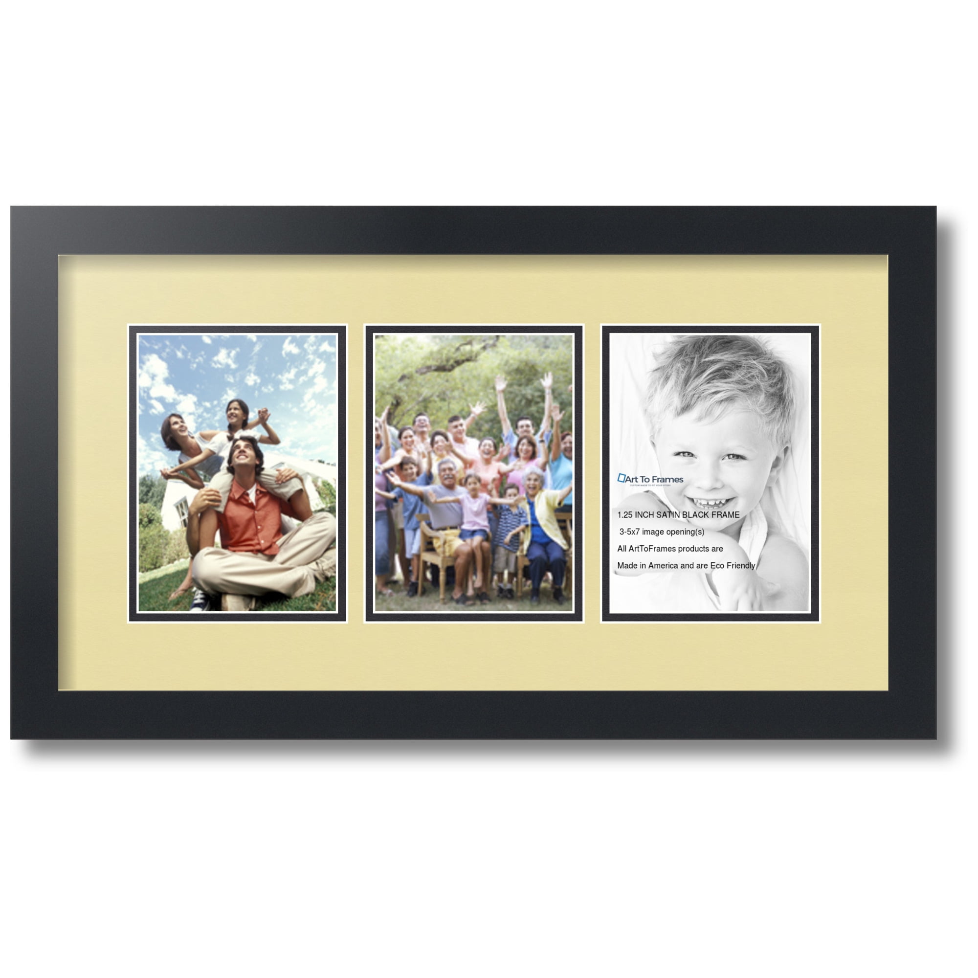 ArtToFrames Collage Photo Picture Frame with 3 - 5x7" Openings, Framed ...