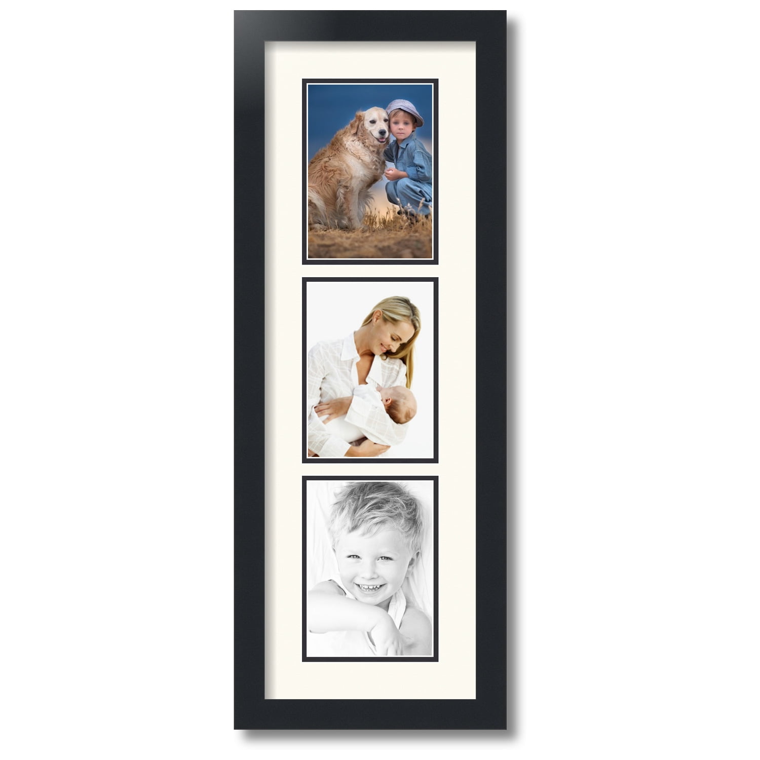 ArtToFrames Triple Multi-Opening Collage Frame, 3 - 5x7 Openings, Black ...
