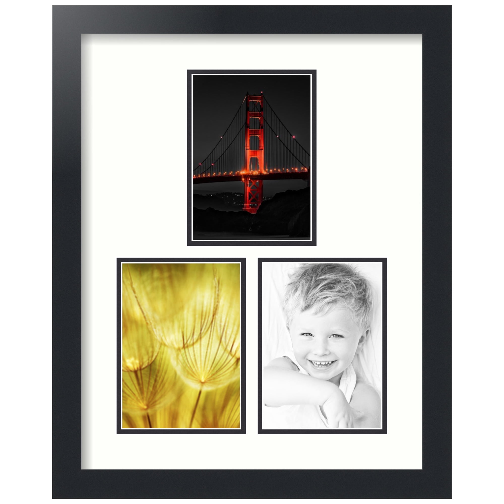 ArtToFrames Collage Photo Picture Frame with 3 - 5x7" Openings, Framed ...