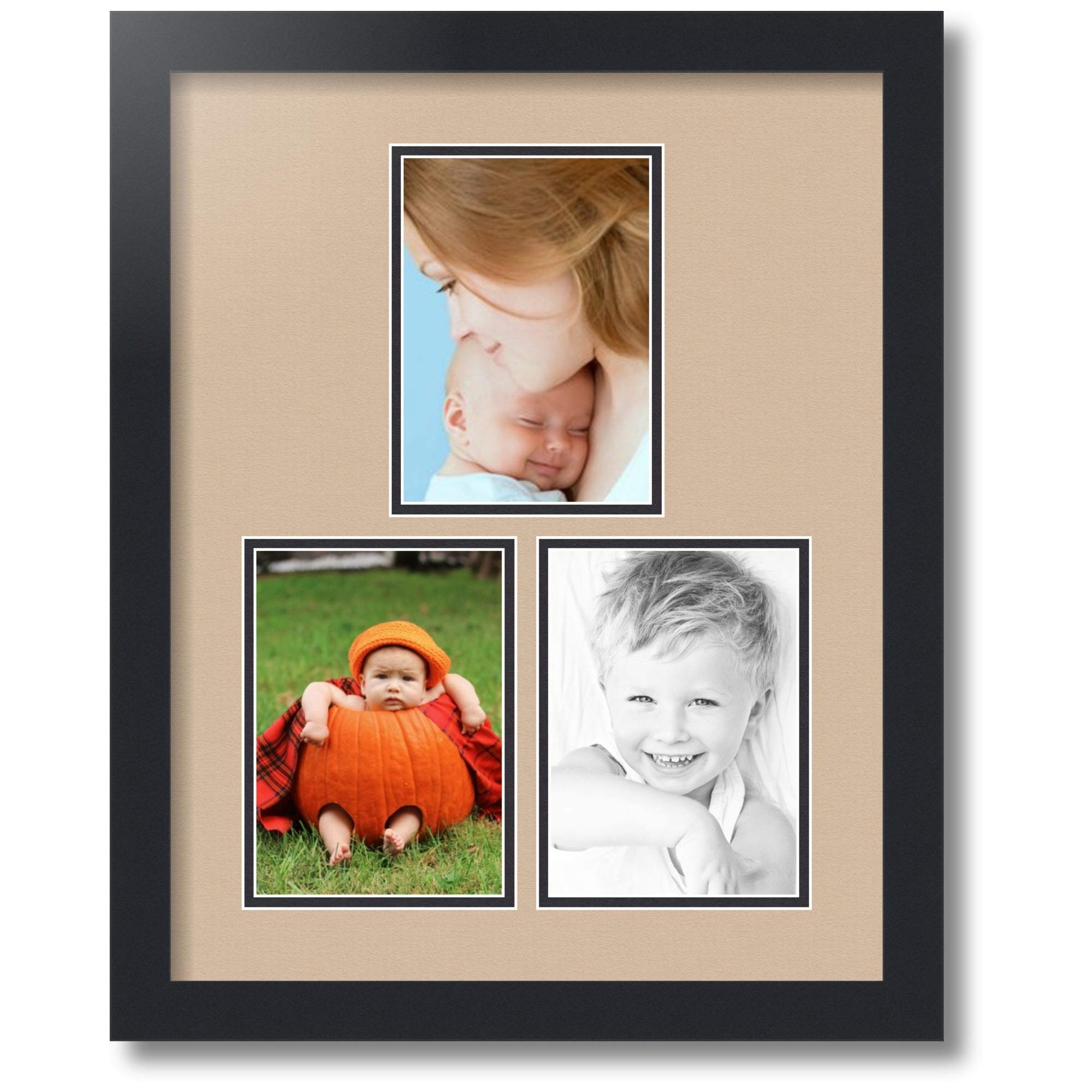 ArtToFrames Collage Photo Picture Frame with 3 - 5x7 Openings, Framed ...