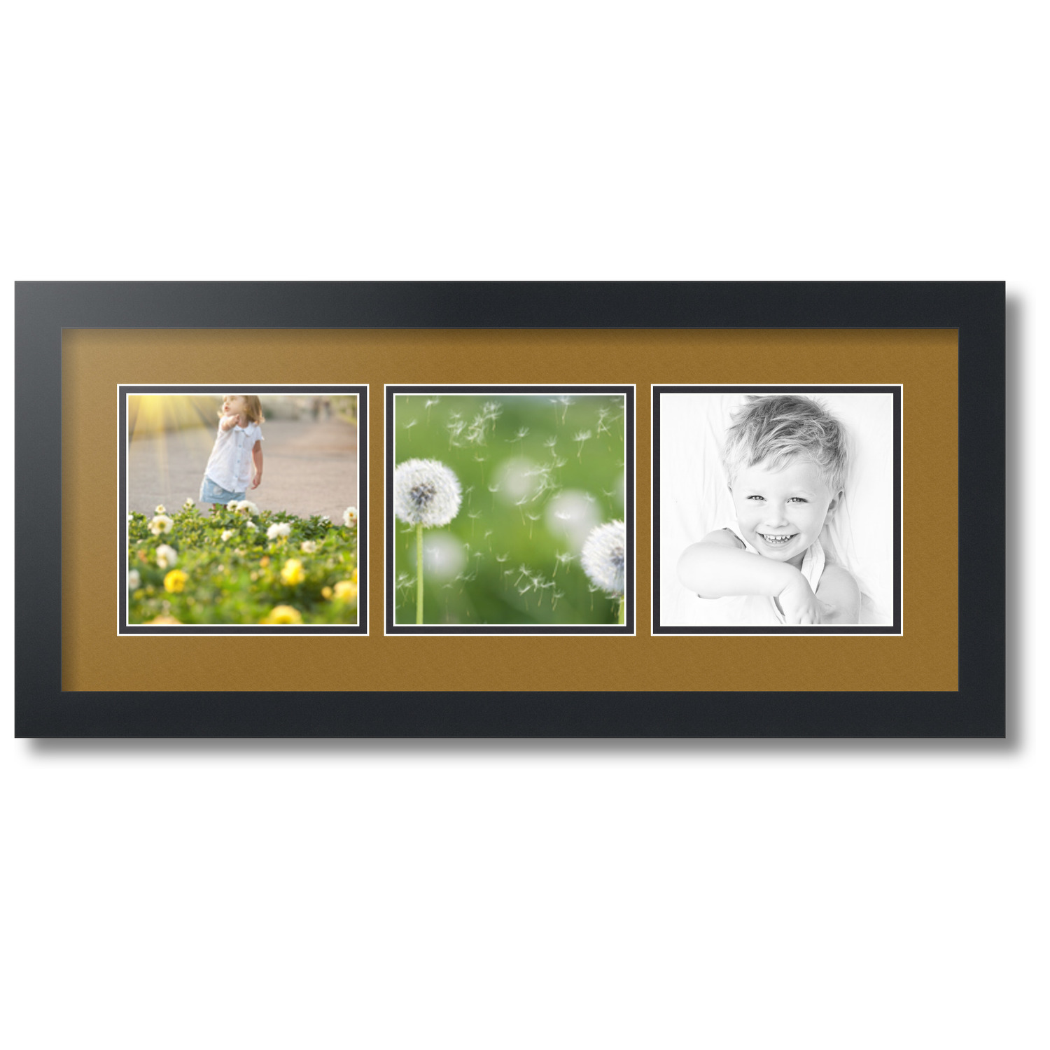 ArtToFrames Collage Photo Picture Frame with 3 - 6x6 Openings, Framed ...