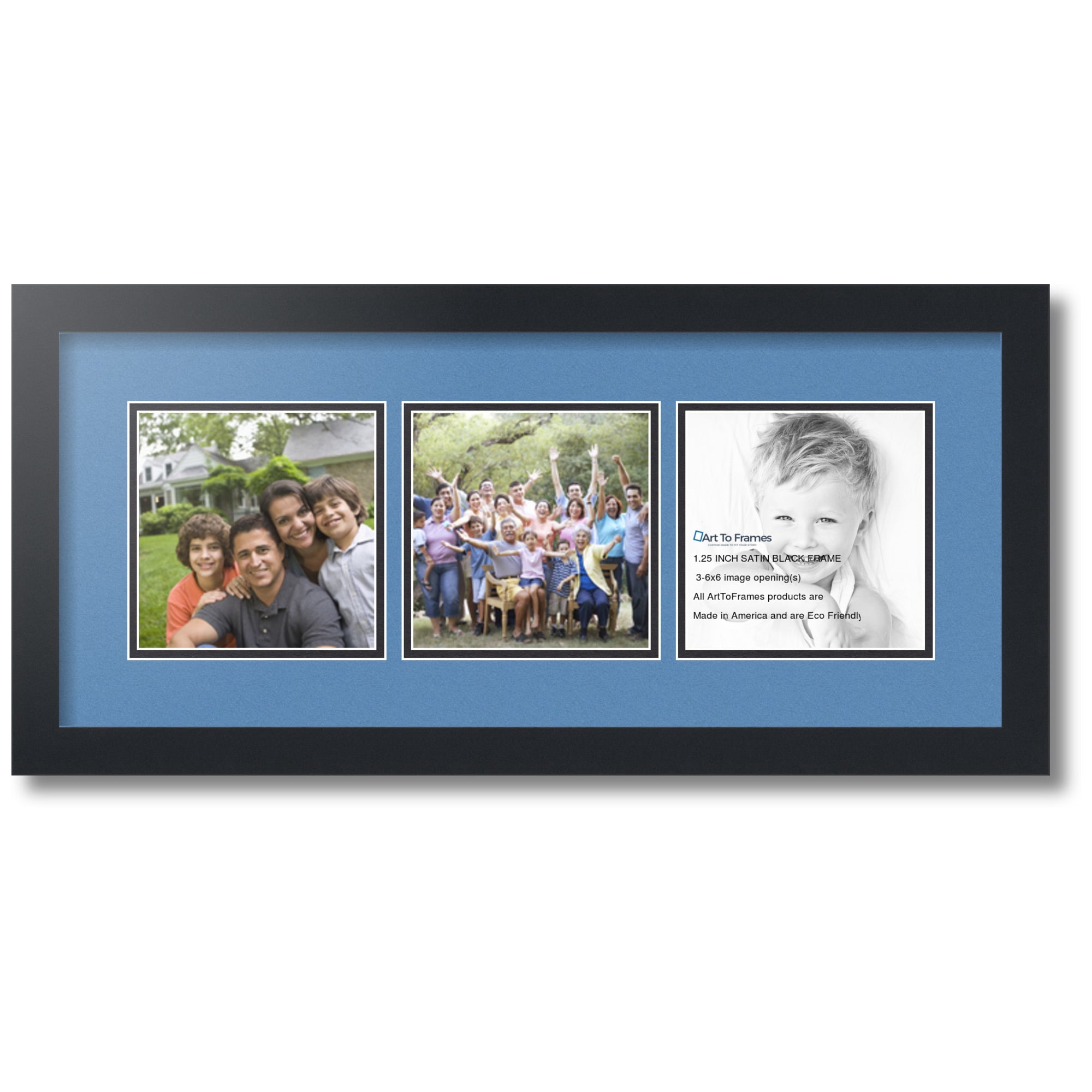 ArtToFrames Collage Photo Picture Frame with 3 - 6x6" Openings, Framed ...