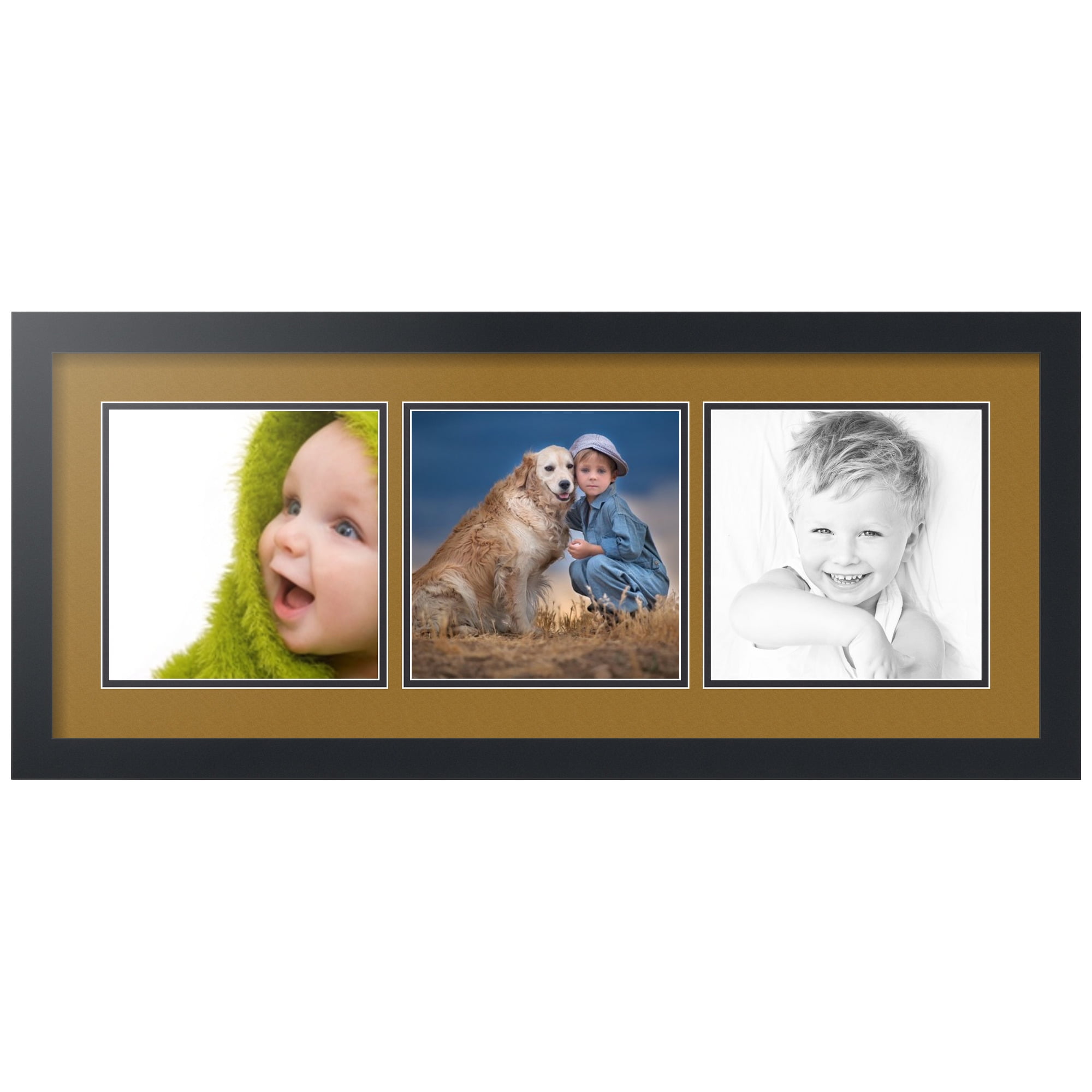ArtToFrames Collage Photo Picture Frame with 3 - 8x8 Openings, Framed ...